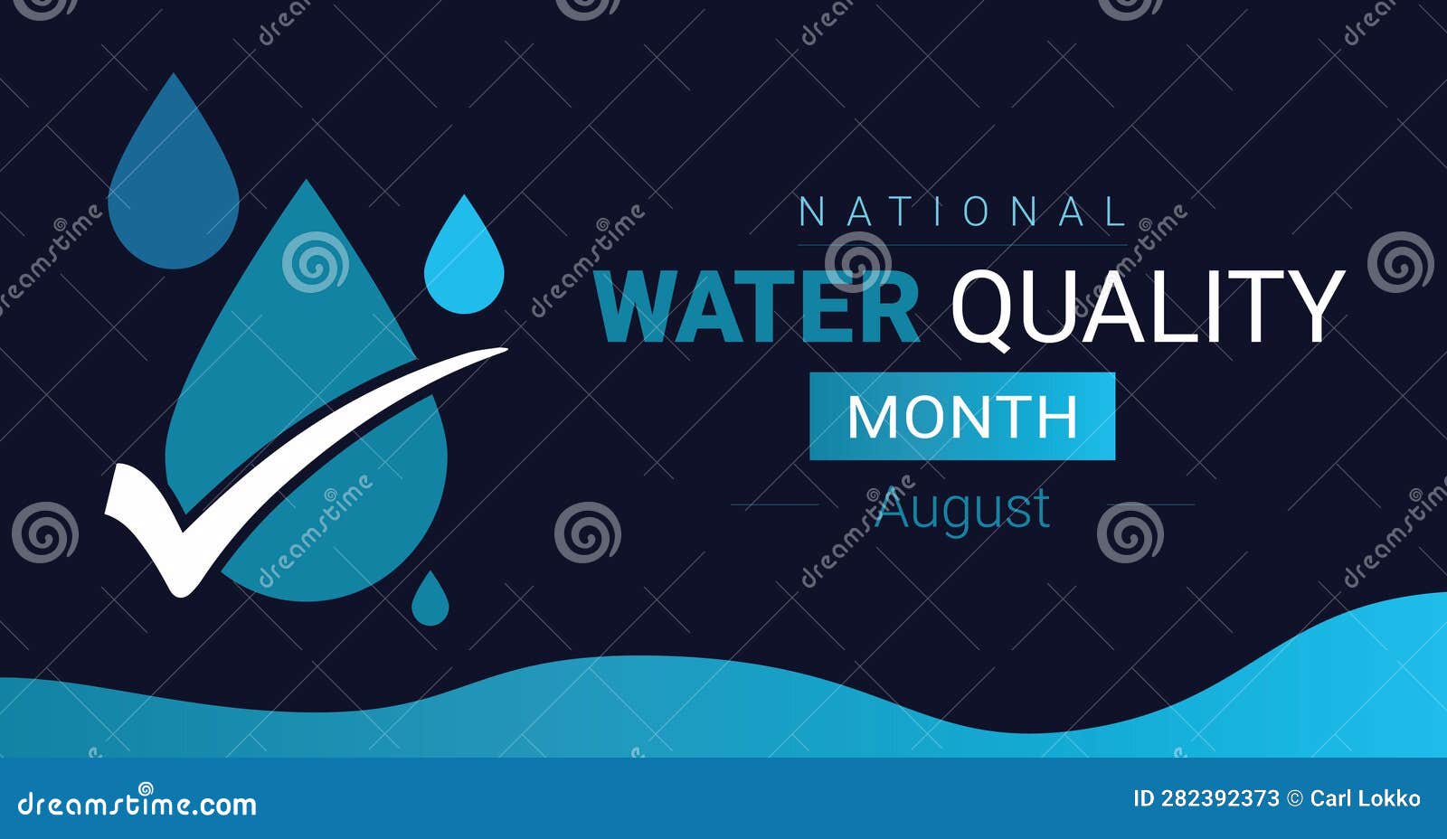 August is National Water Quality Month. Vector Campaign Web Banner ...