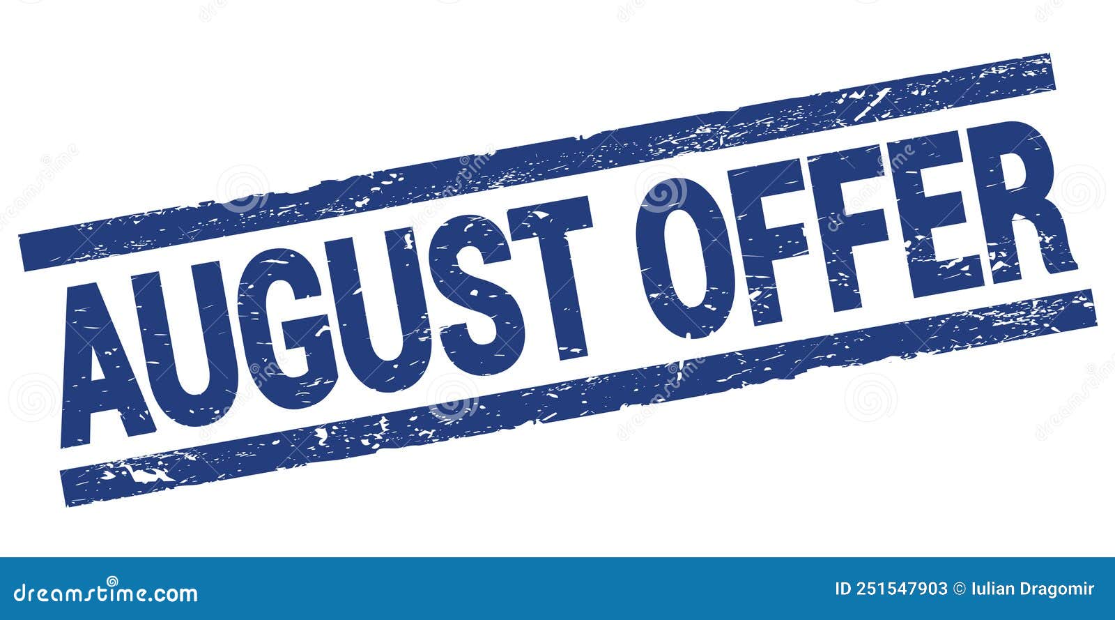 AUGUST OFFER Text on Blue Rectangle Stamp Sign Stock Illustration ...