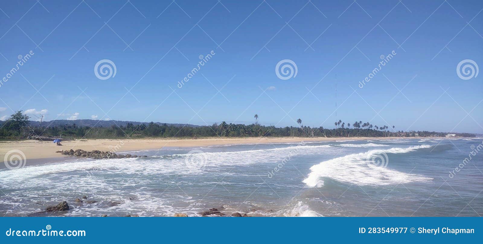 August Puerto Rico Playa Espinar Beach Waves Shore Stock Image - Image ...