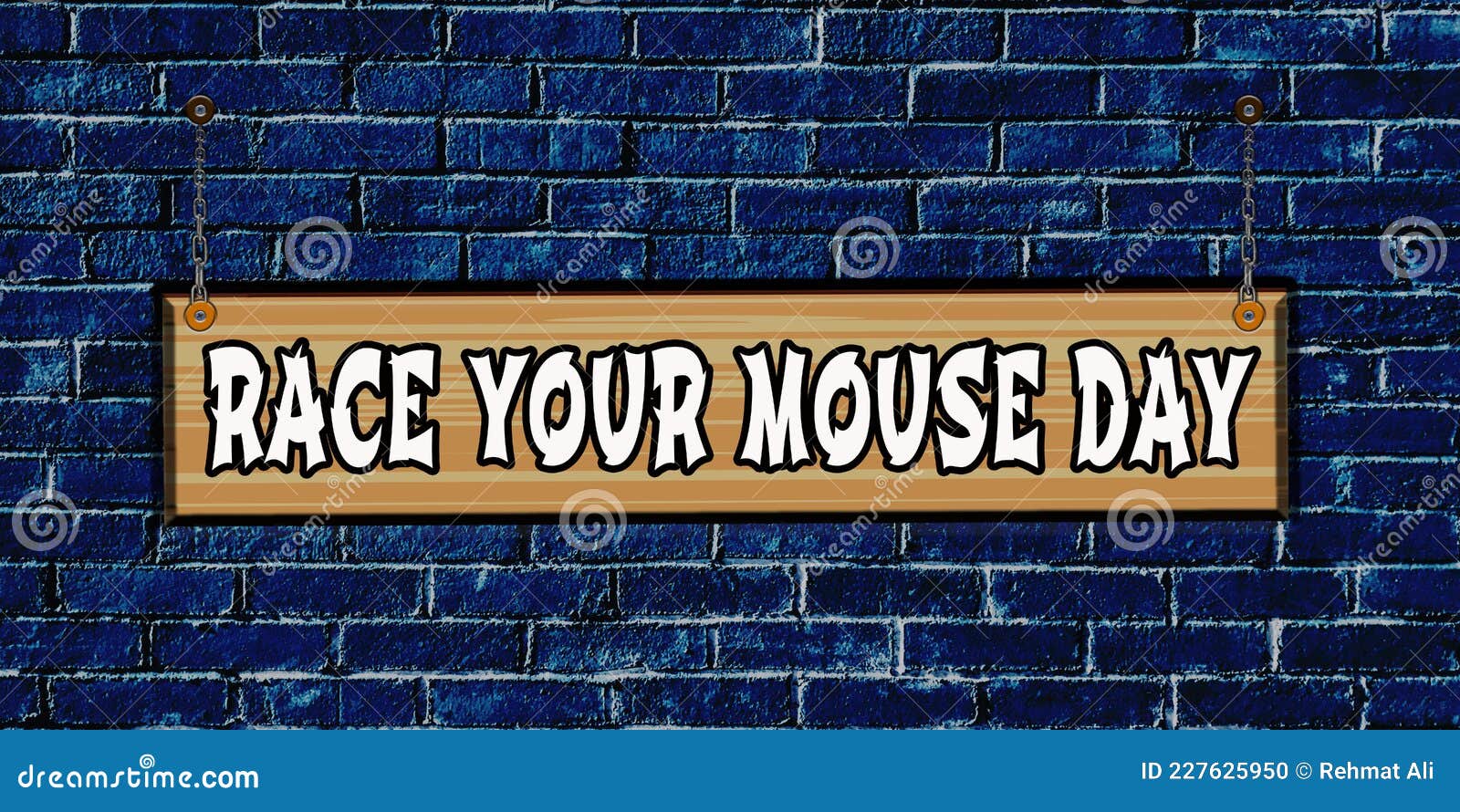 August, Race Your Mouse Day, Text Effect on Bricks Background Stock ...