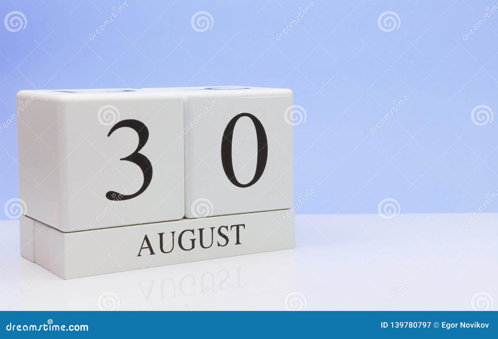 August 30st. Day 30 of Month, daily Calendar on White Table with ...