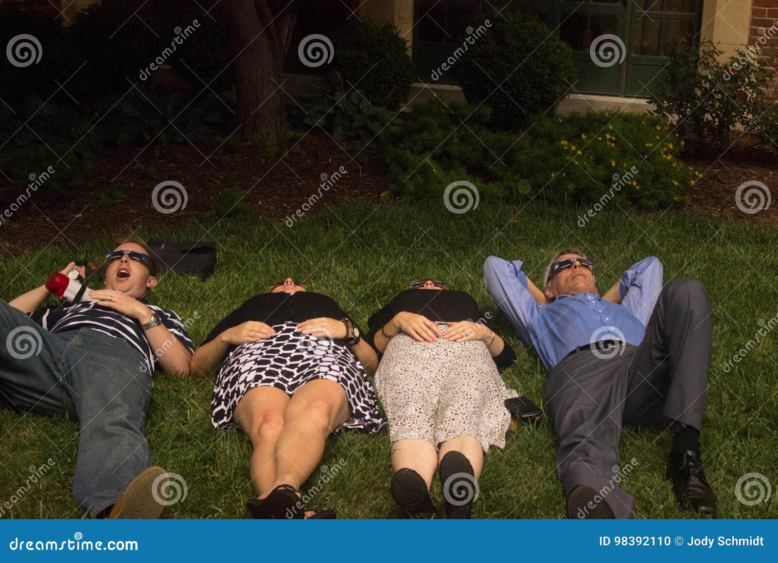 Man Viewing A Solar Eclipse Via DIY Telescope With Indirect Observation ...