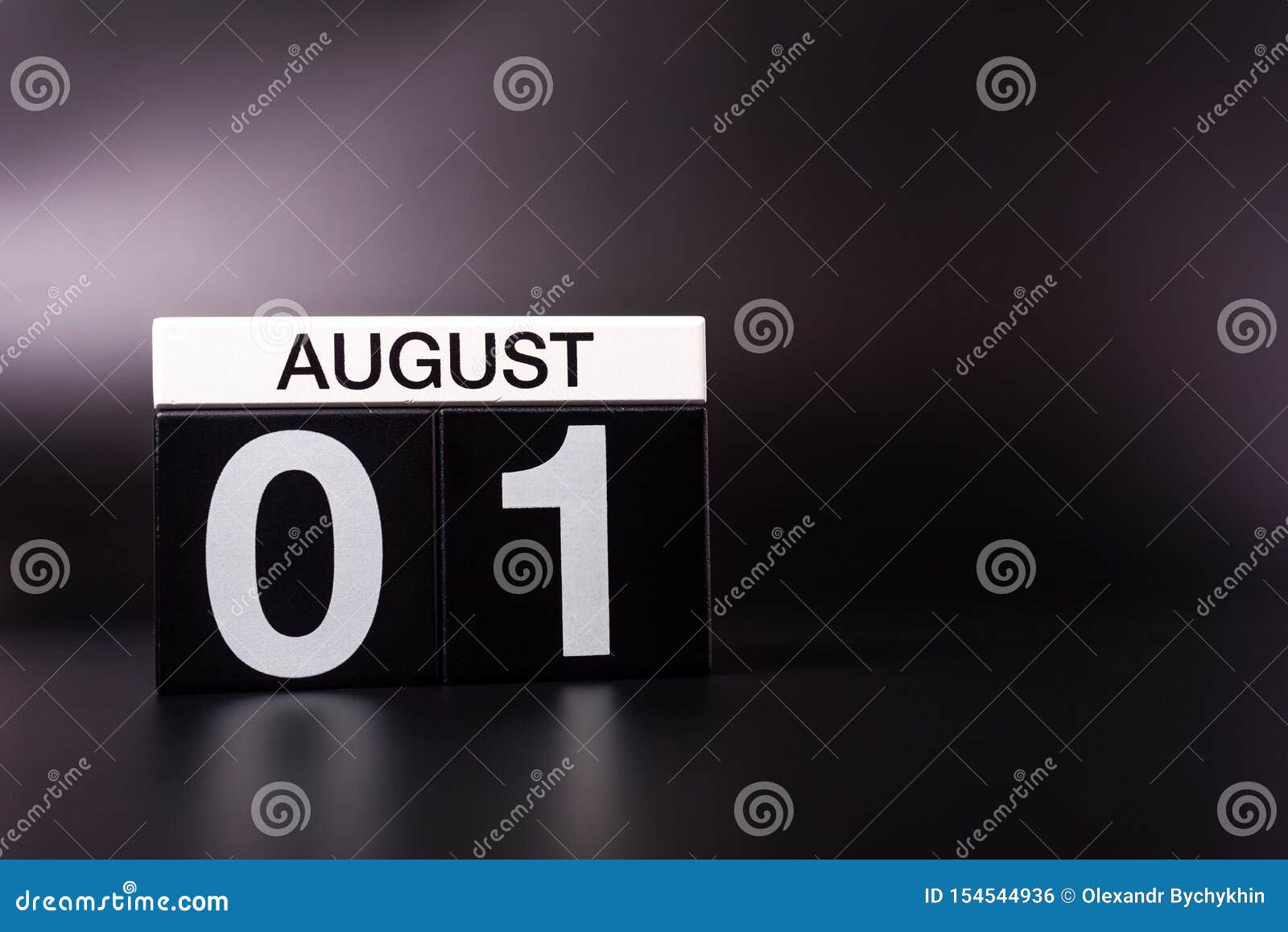 August 1st. Image of 1 August Color Calendar on Black Background ...