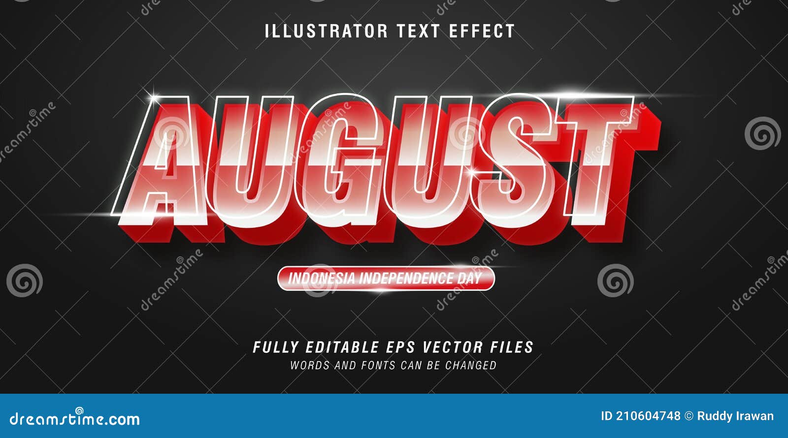 August Text Style Effect, Editable Eps Vector Stock Vector ...