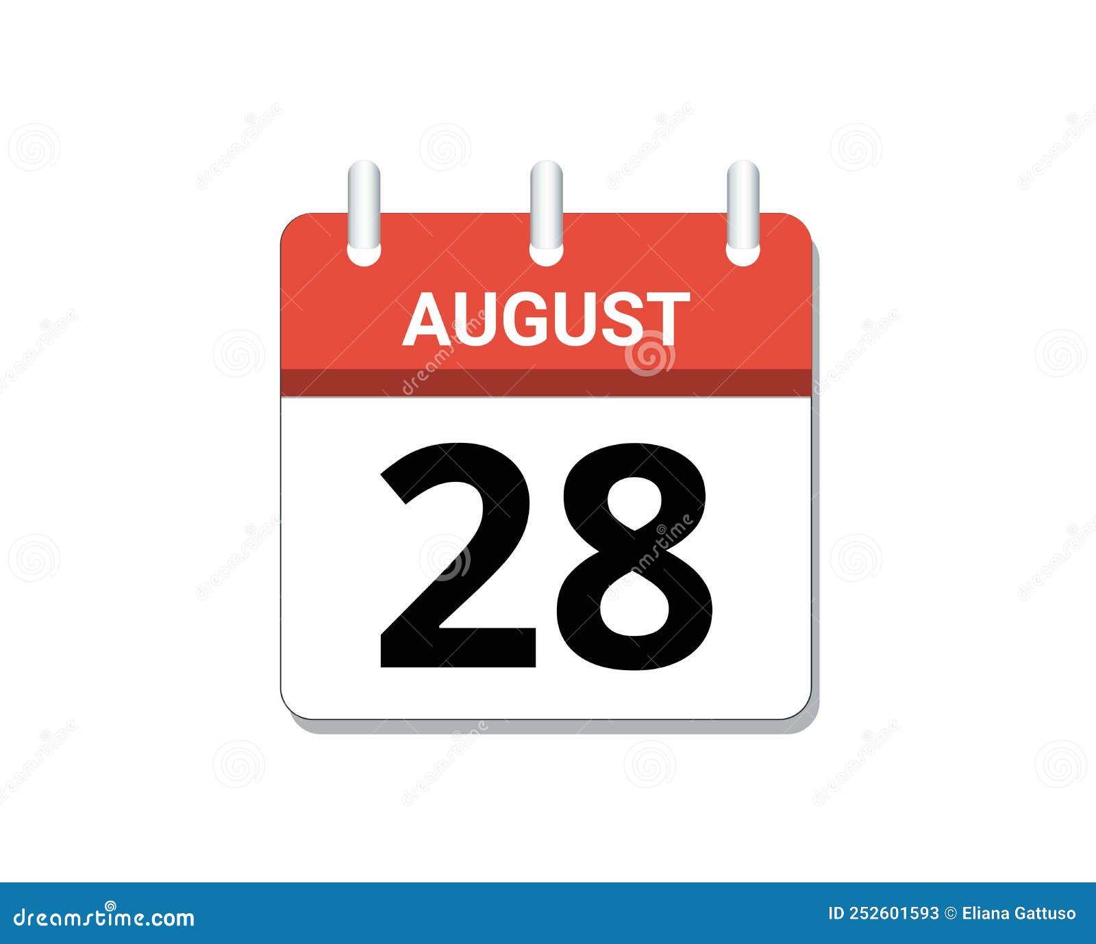 August, 28th Calendar Icon Vector, Concept of Schedule, Business and ...