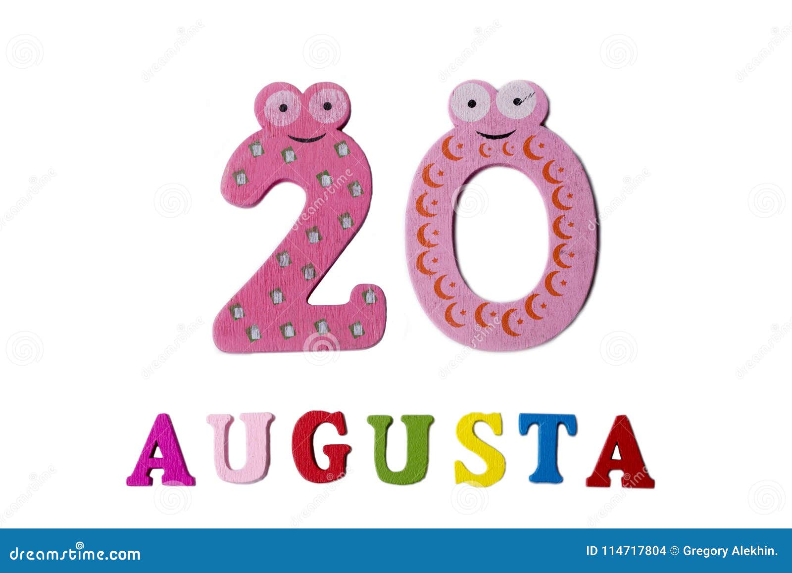 August 20th. Image of August 20, Closeup of Numbers and Letters on ...
