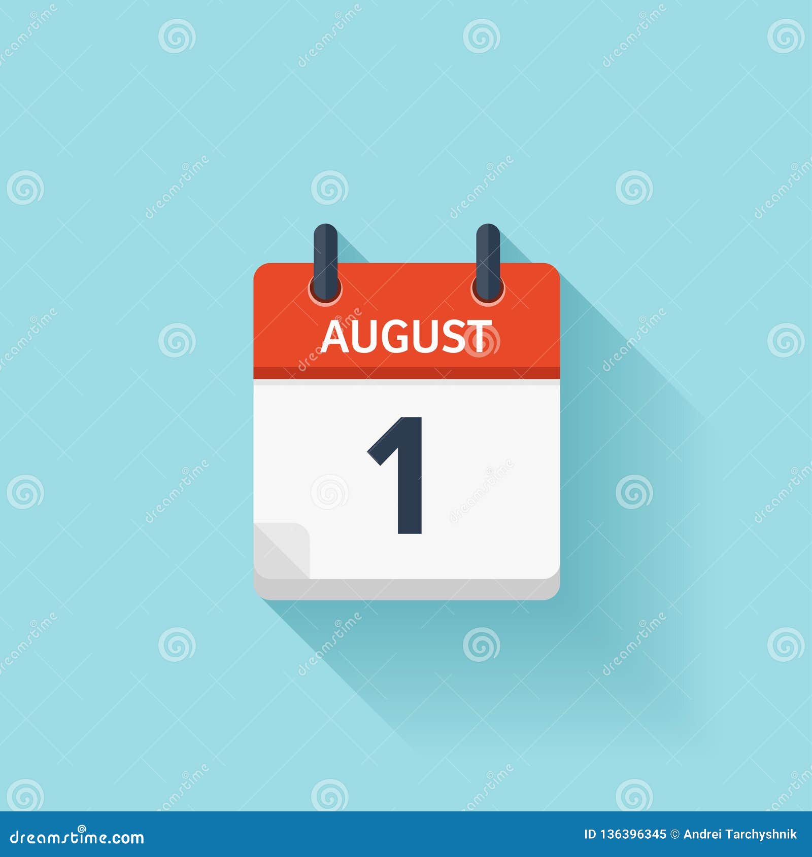 August 1. Vector Flat daily Calendar Icon. Date and Time, Day, Month ... August 1. Vector Flat daily Calendar Icon. Date and Time, Day, Month ...