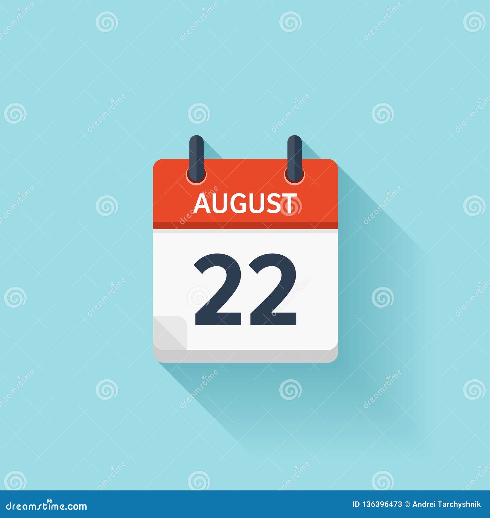 August 22. Vector Flat daily Calendar Icon. Date and Time, Day, Month ... August 22. Vector Flat daily Calendar Icon. Date and Time, Day, Month ...
