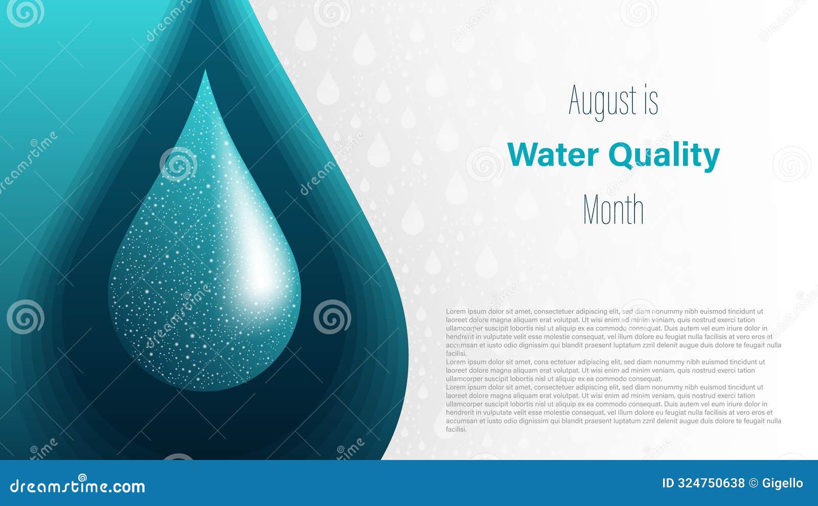 August is Water Quality Month, Vector Illustration Stock Illustration ...