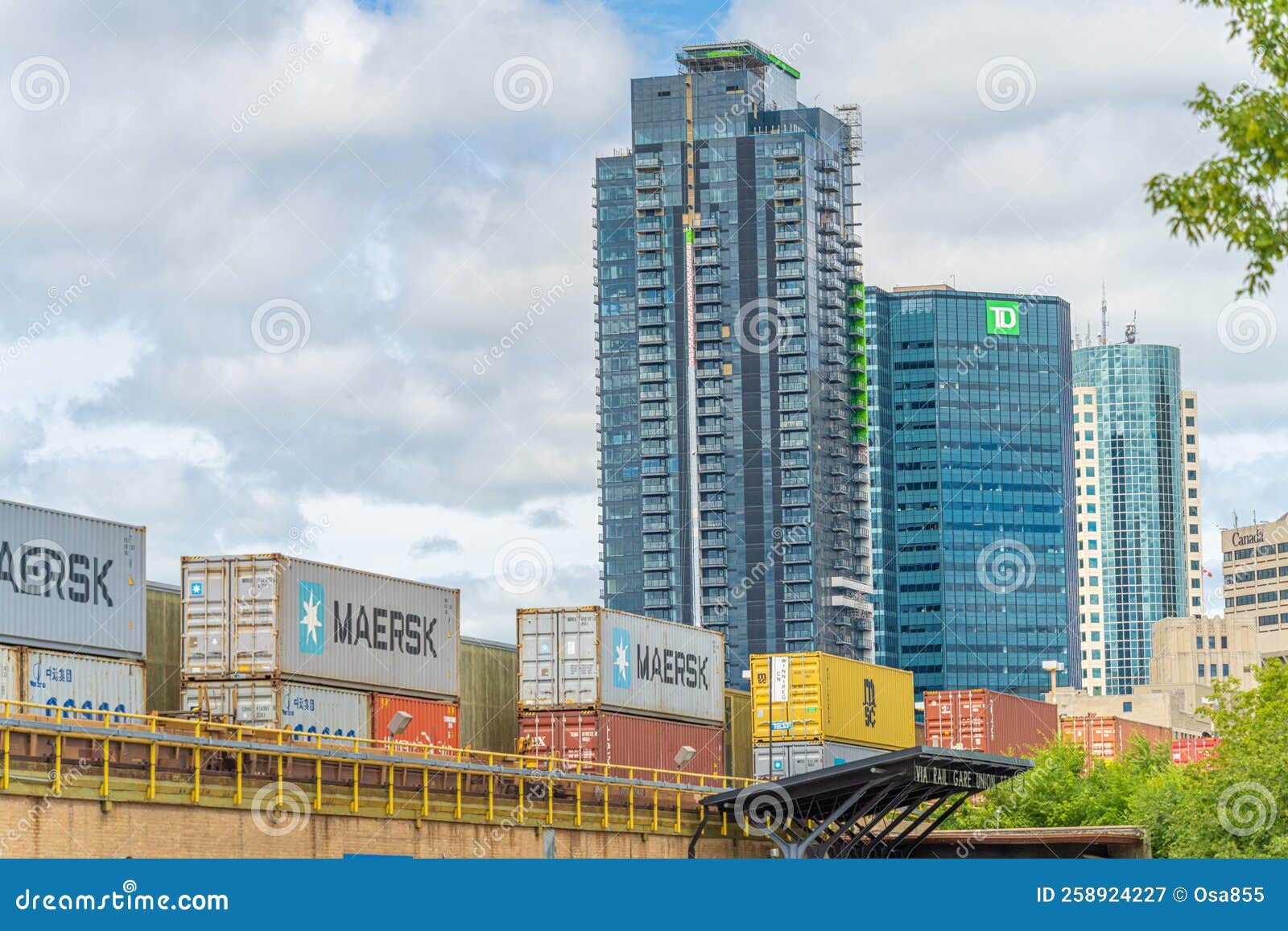 August 5 2022 - Winnipeg Manitba Canada - Downtown Winnipeg City ...