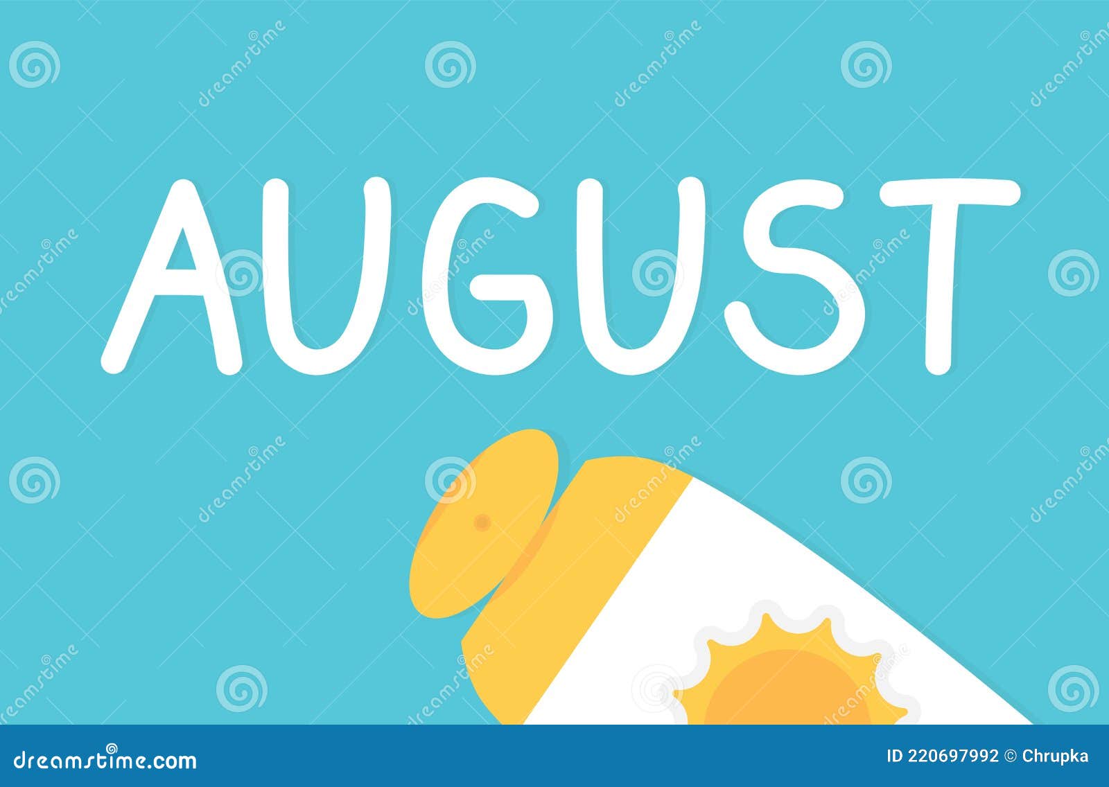 August Word Written with Sun Protection Cream Stock Vector ...