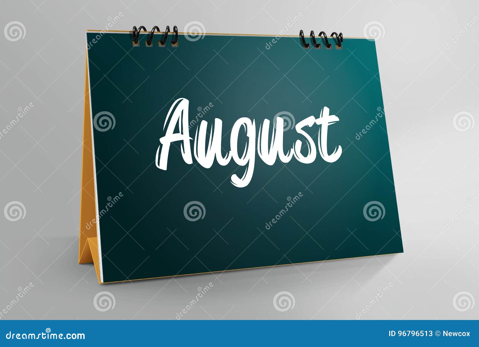 August Written in Desktop Calendar Stock Illustration - Illustration of ...