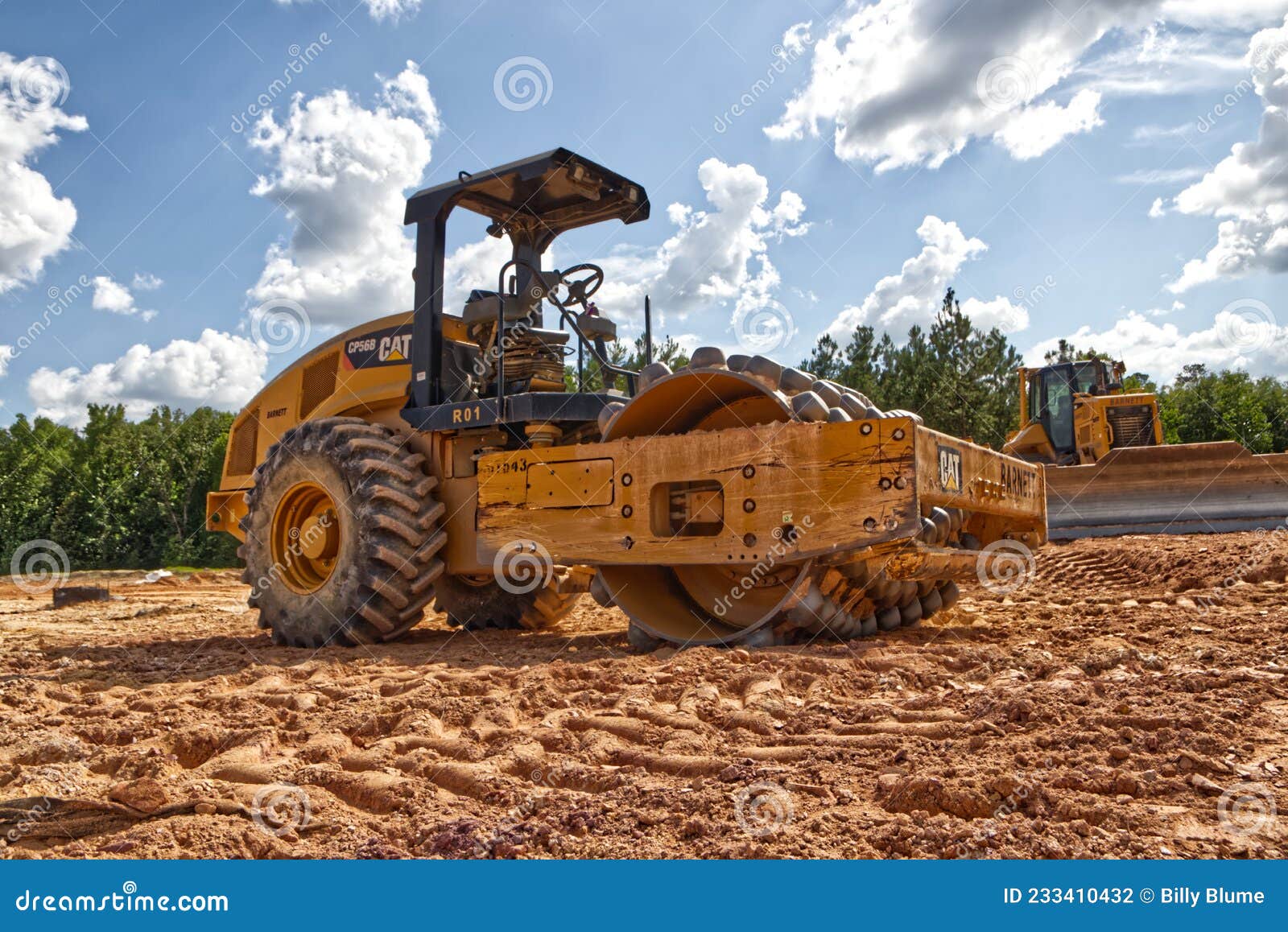 Construction Site CAT Land Roller CP56B Editorial Photography - Image ...