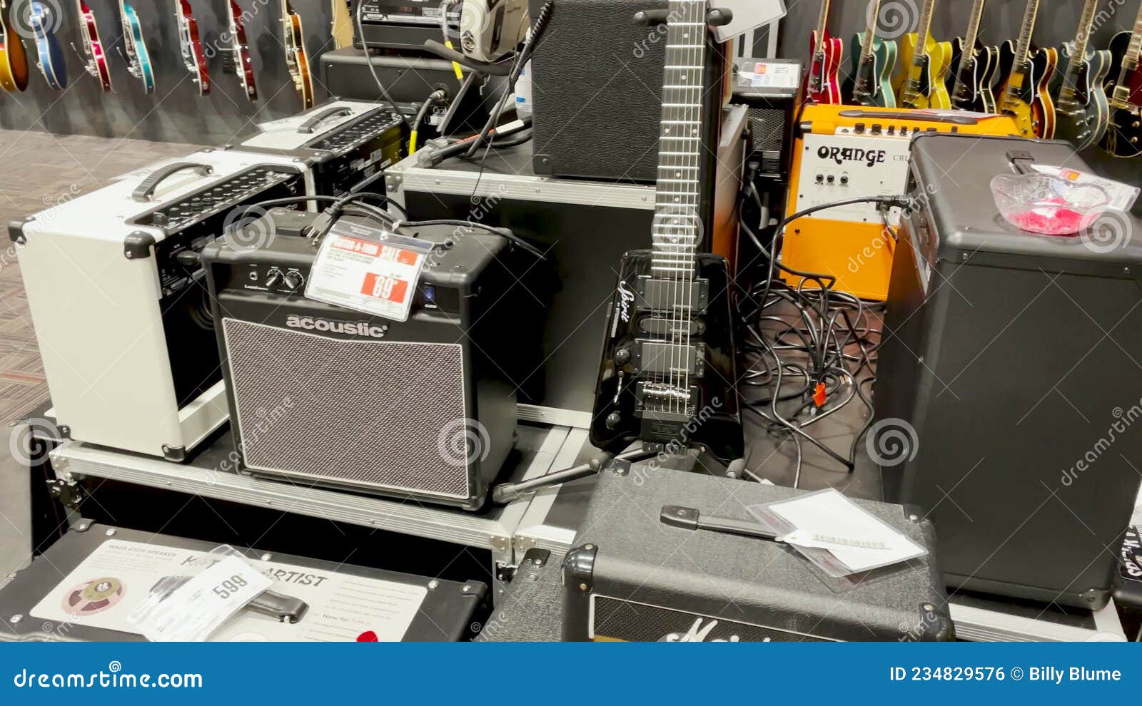 Guitar Center of Augusta Pan Amplifier Section Stock Footage - Video of ...