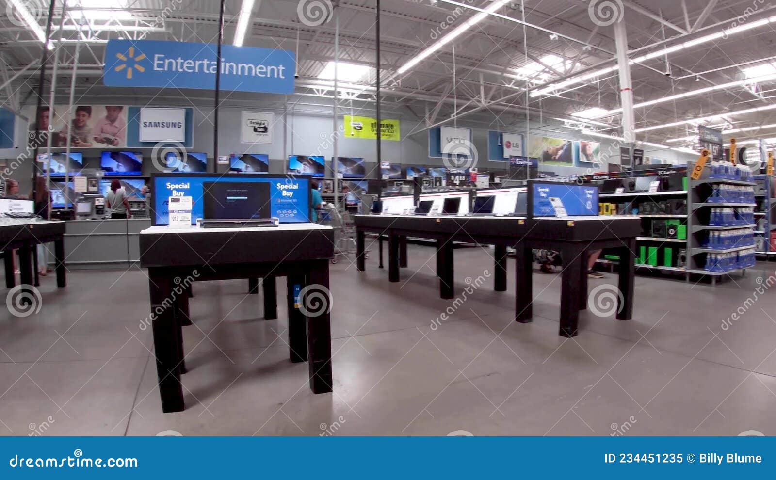Walmart Supercenter Retail Store Interior Pan of Electronics Stock ...