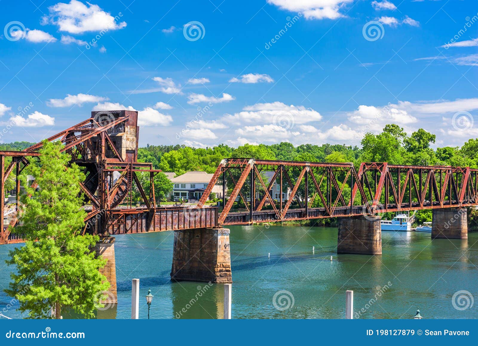 Augusta, Georgia, USA Old Train Bridge Stock Image - Image of augusta ...