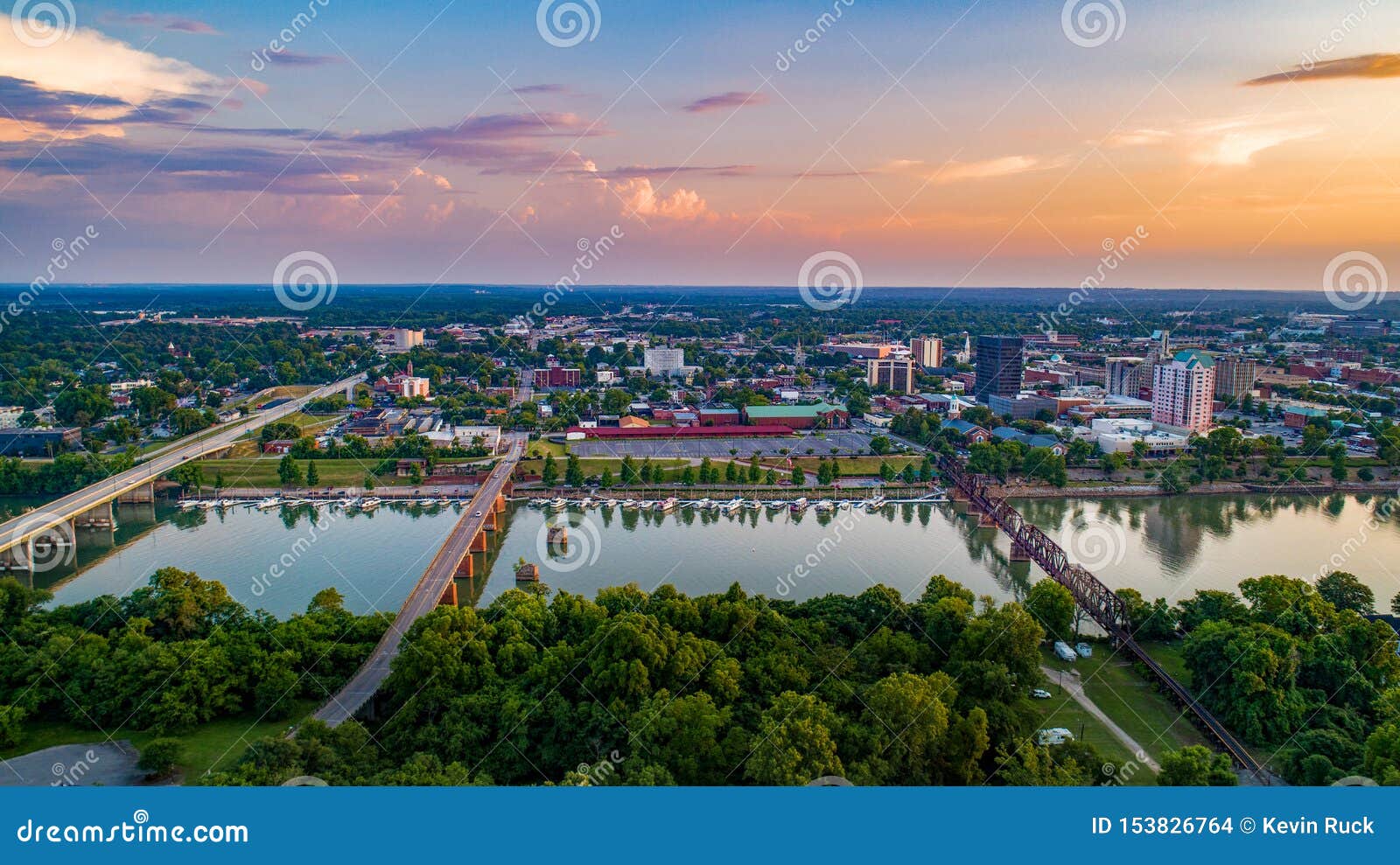 Augusta Georgia GA Drone Skyline Aerial Stock Photo - Image of ...