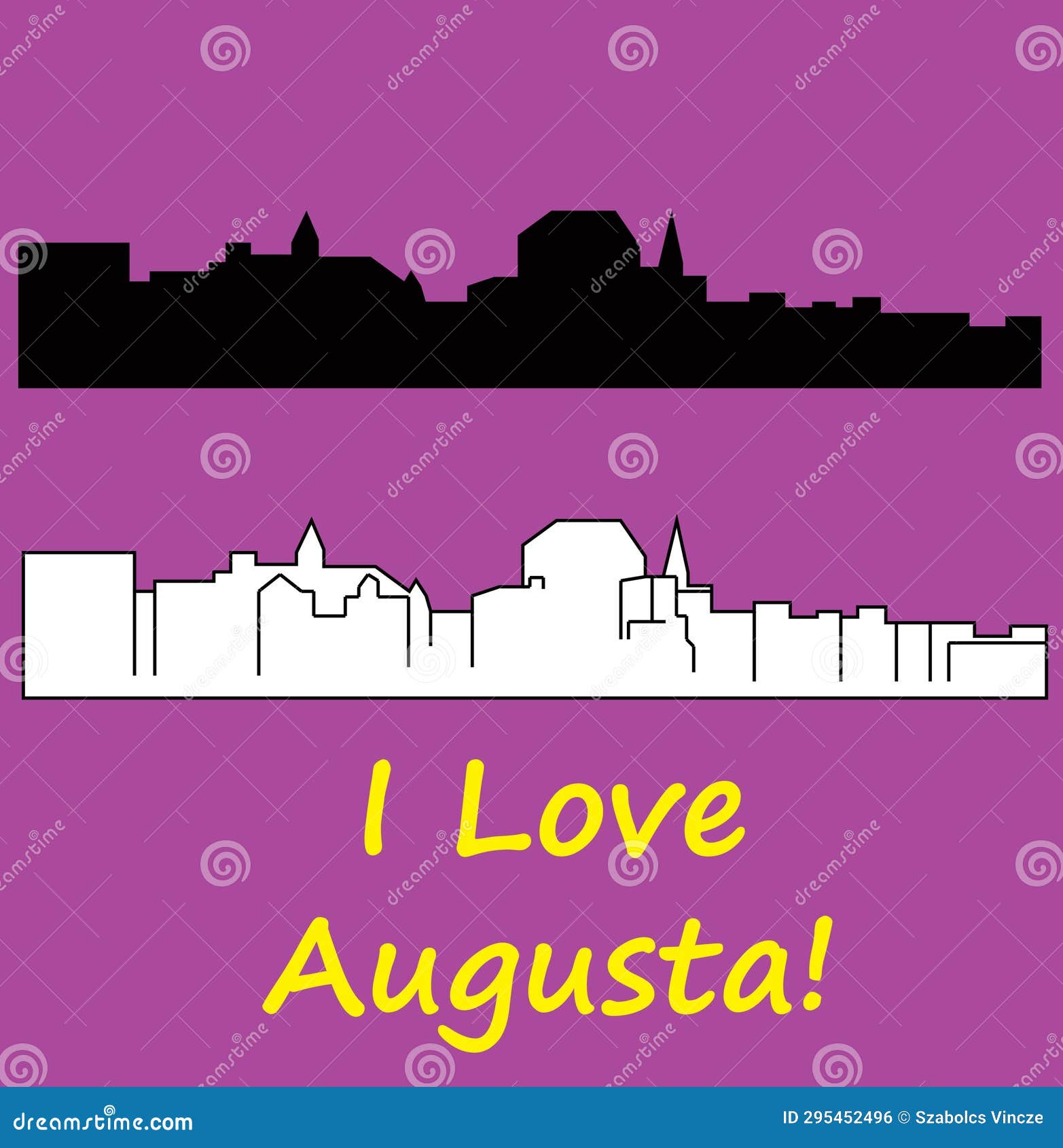 Augusta Maine City Skyline Vector Silhouette | CartoonDealer.com #298121803