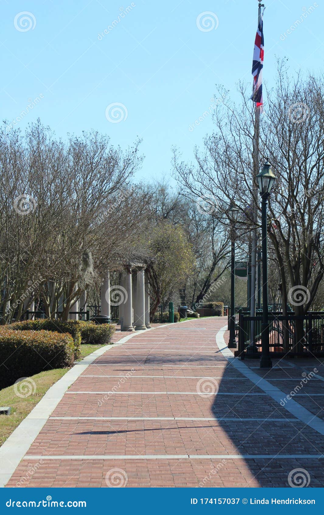 Augusta Riverwalk Path in February Stock Image - Image of winter ...