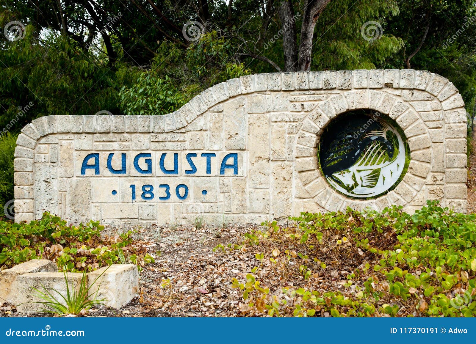 Augusta Town Sign imagem de stock. Imagem de augusta - 117370191