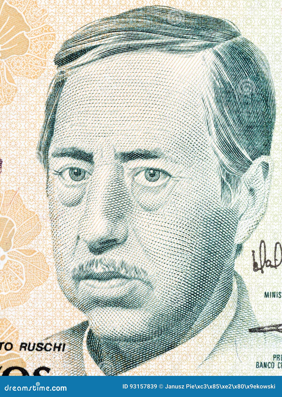 Augusto Ruschi-portret stock afbeelding. Image of ecoloog - 93157839