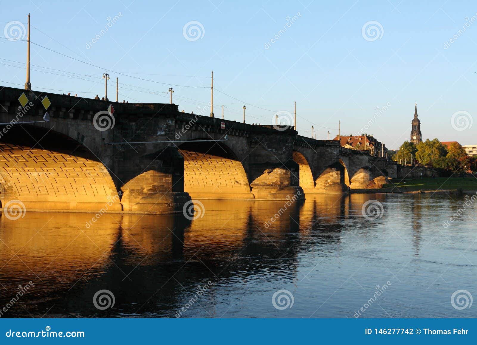 Augustus Bridge dresden stock photo. Image of panorama - 146277742