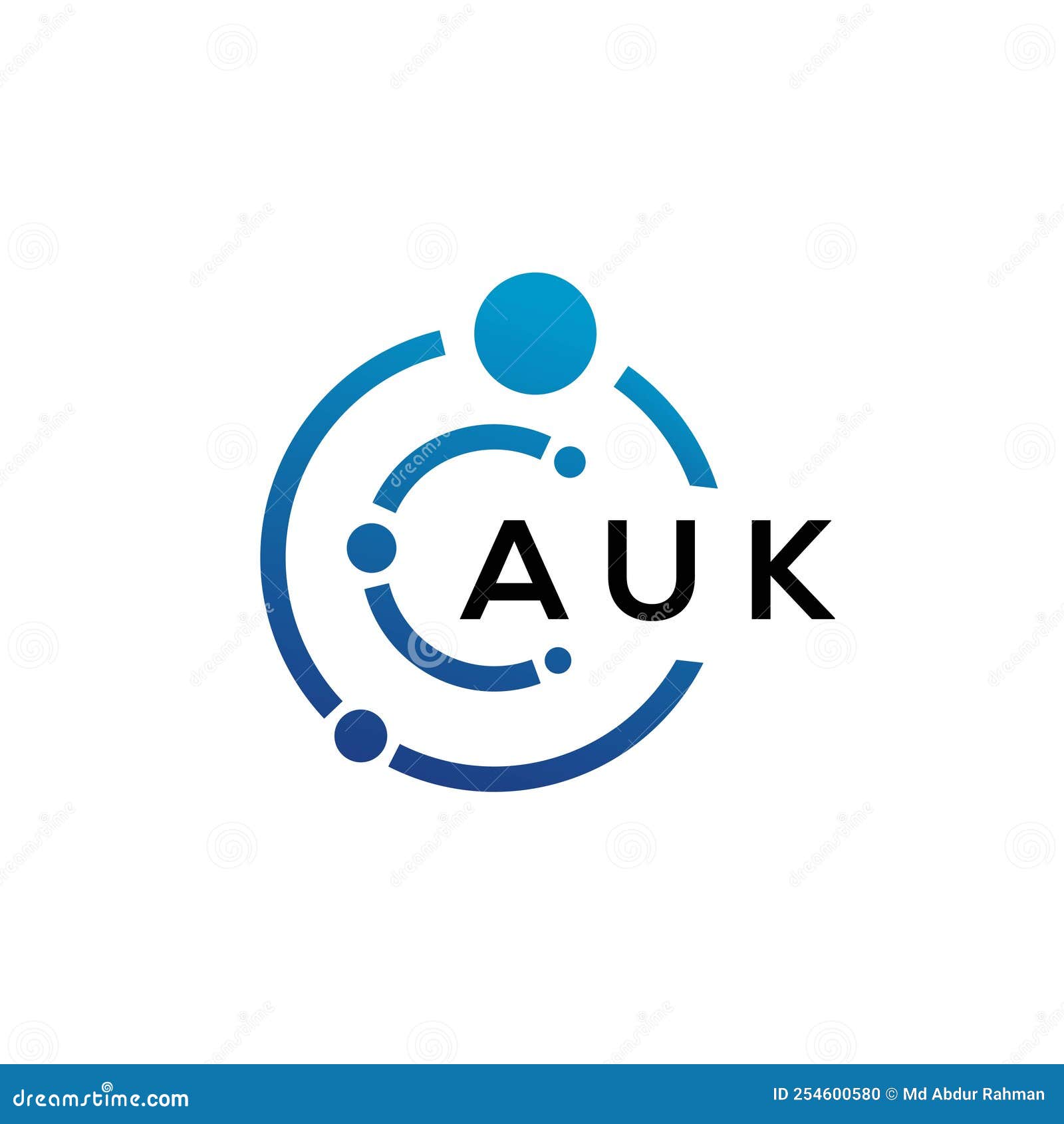AUK Letter Logo Design on Black Background. AUK Creative Initials ...