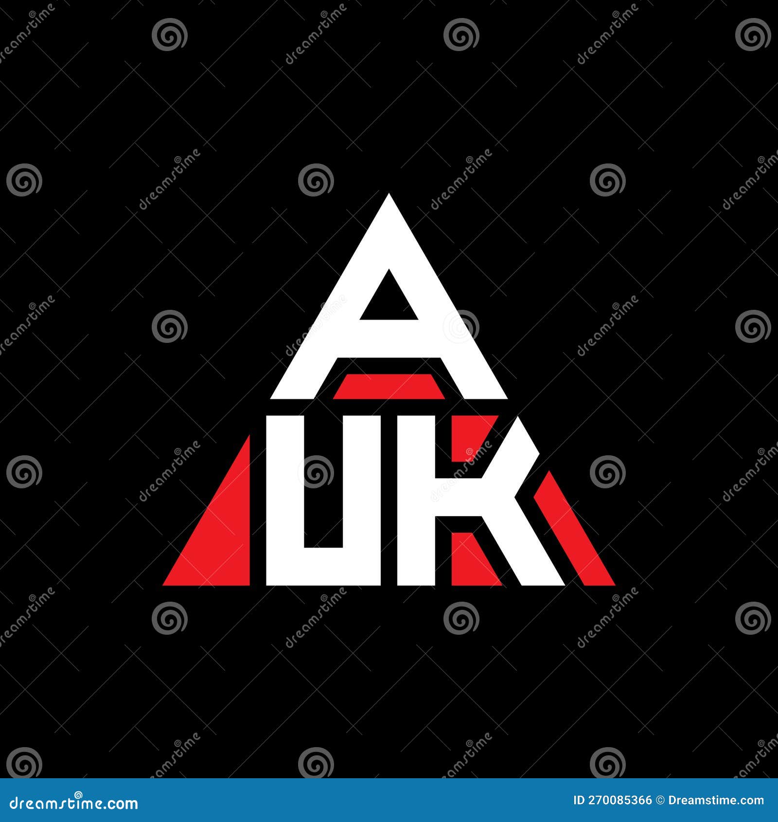 AUK Triangle Letter Logo Design with Triangle Shape. AUK Triangle Logo ...