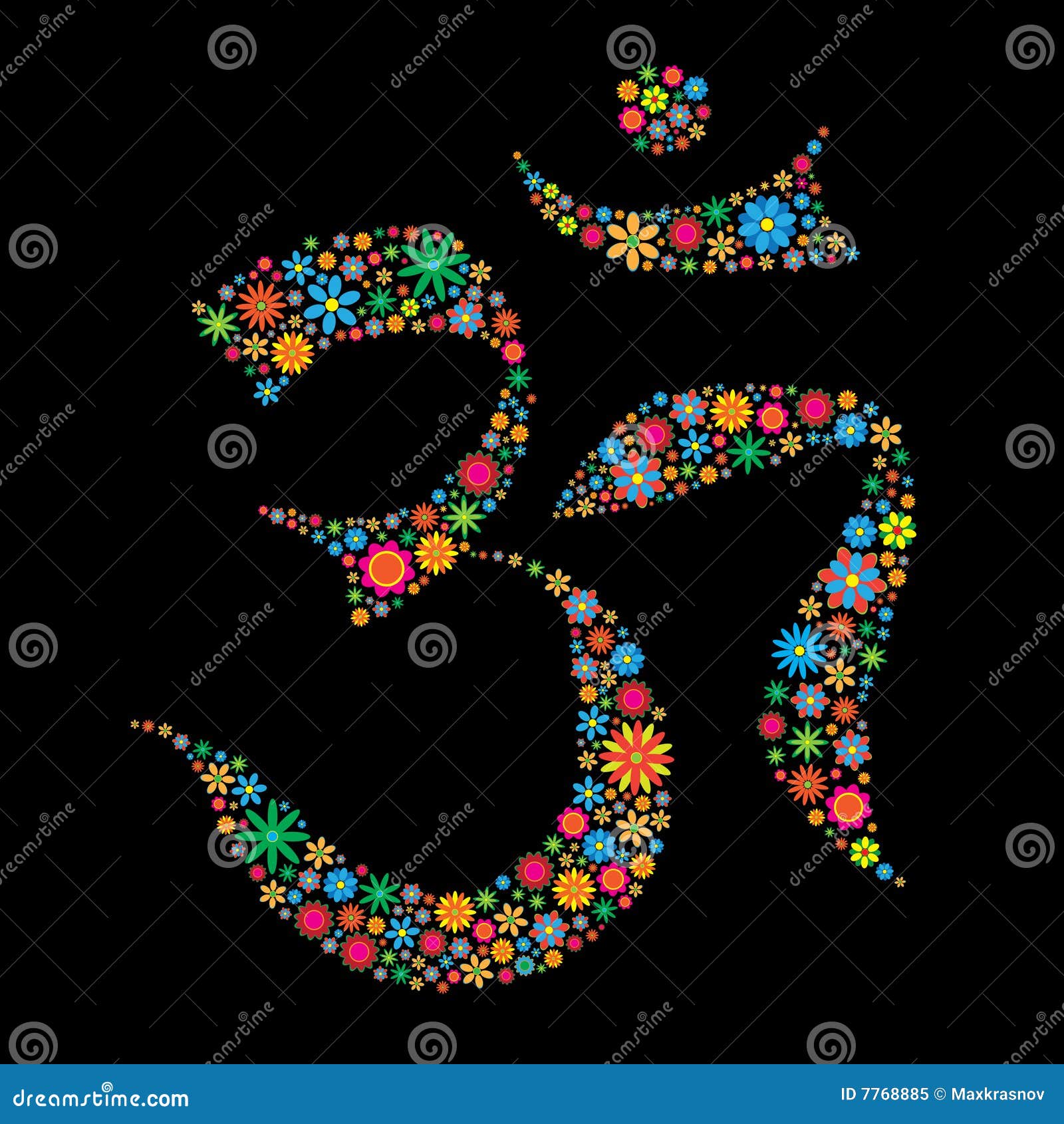 Aum stock vector. Illustration of mantra, east, icon, asia - 7768885