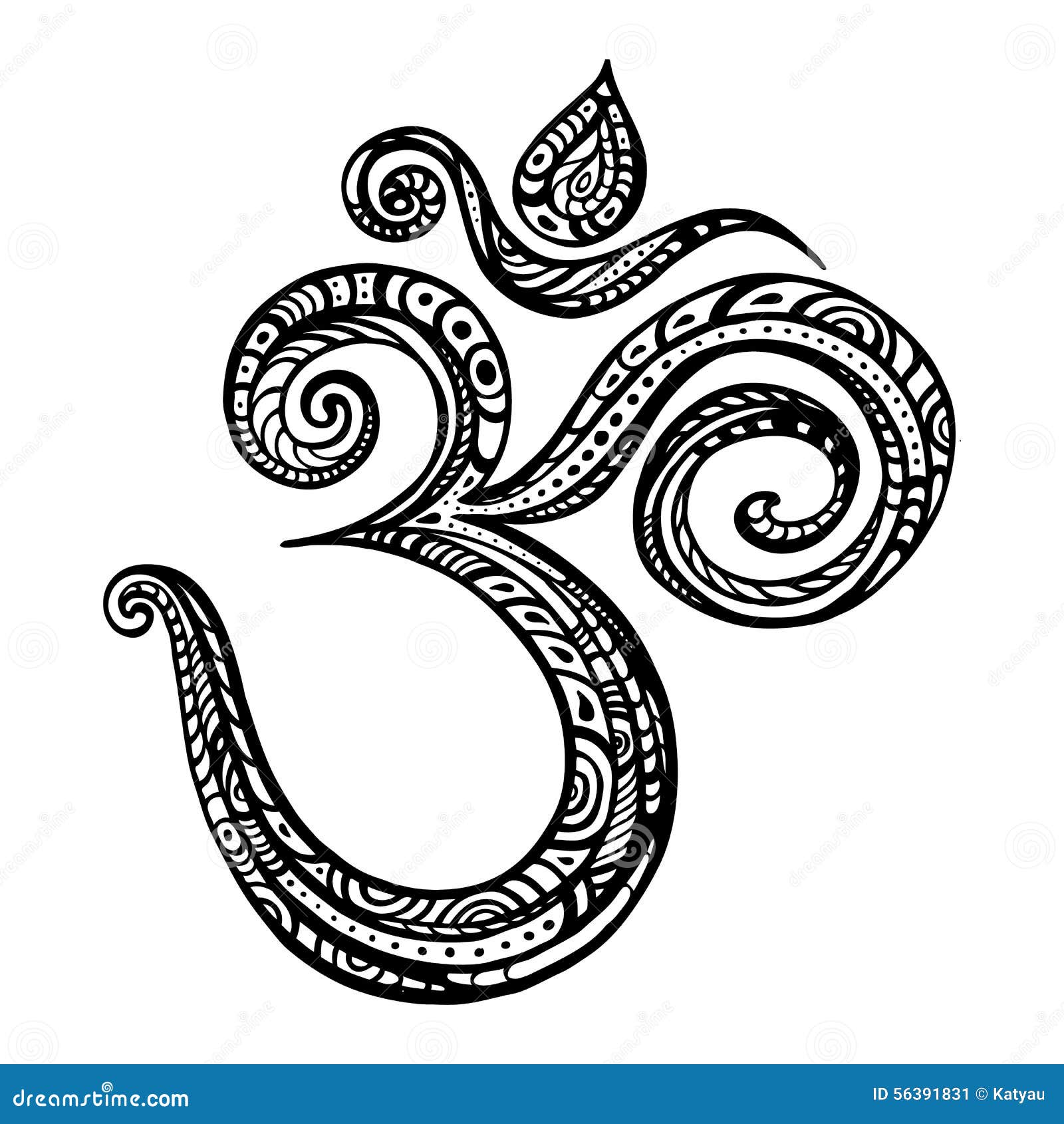 Aum, Om symbool vector illustratie. Illustration of element - 56391831