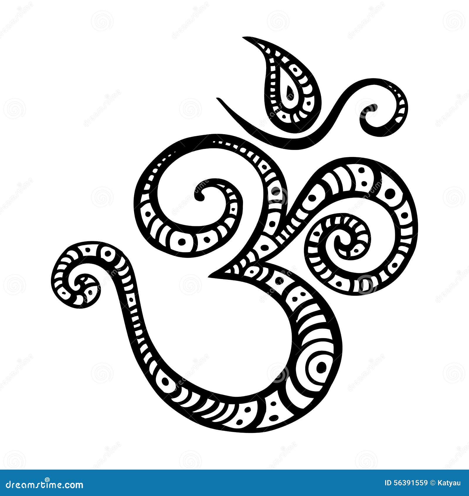 Aum, símbolo do OM ilustração do vetor. Ilustração de elemento - 56391559