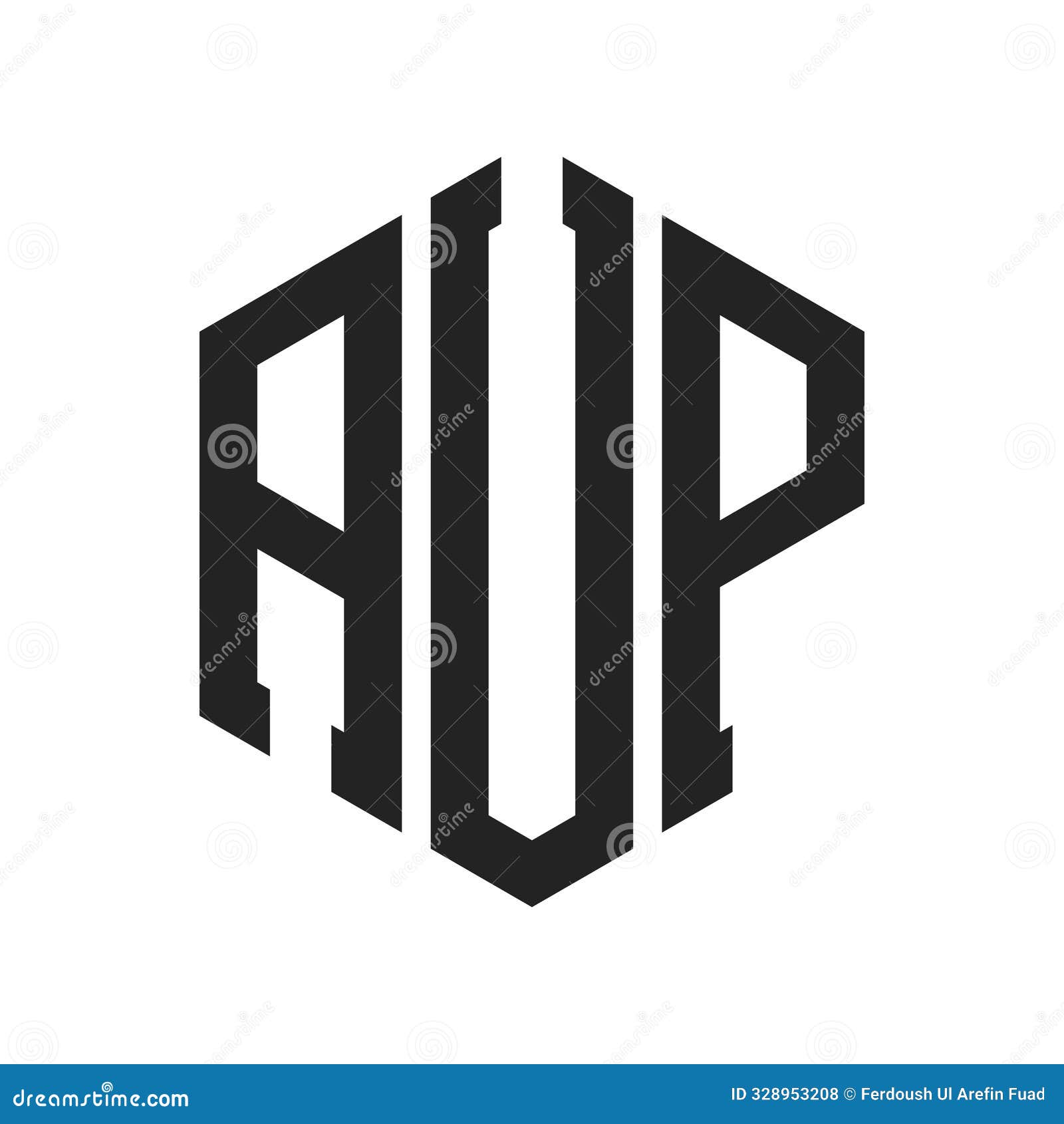 AUP Logo Design. Initial Letter AUP Monogram Logo Using Hexagon Shape ...