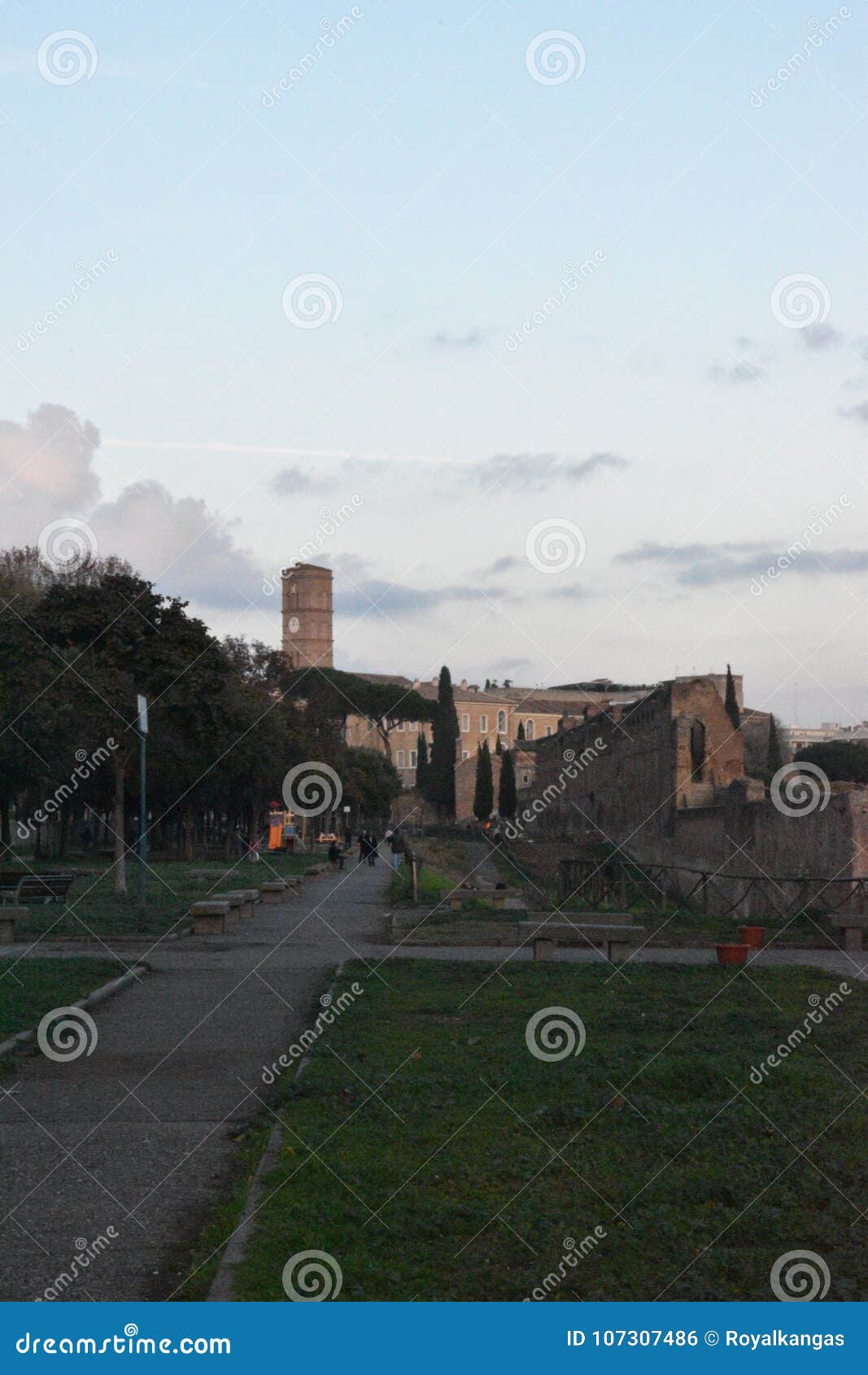 Aurelian Walls, Rome, Italy Stock Photo - Image of green, fortified ...