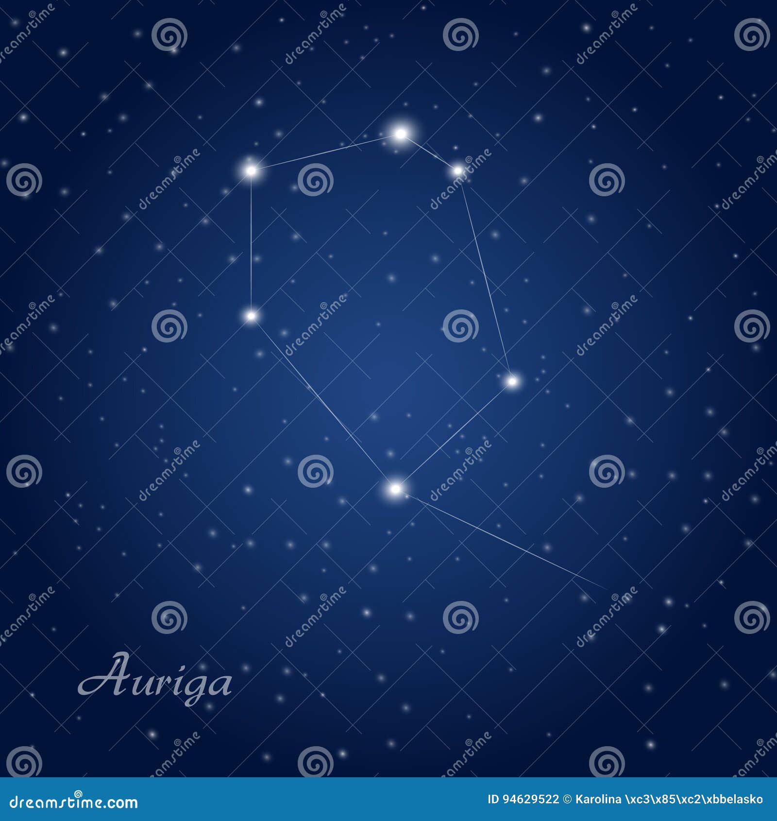 Auriga Star Constellation, Night Sky, Cluster Of Stars, Deep Space ...