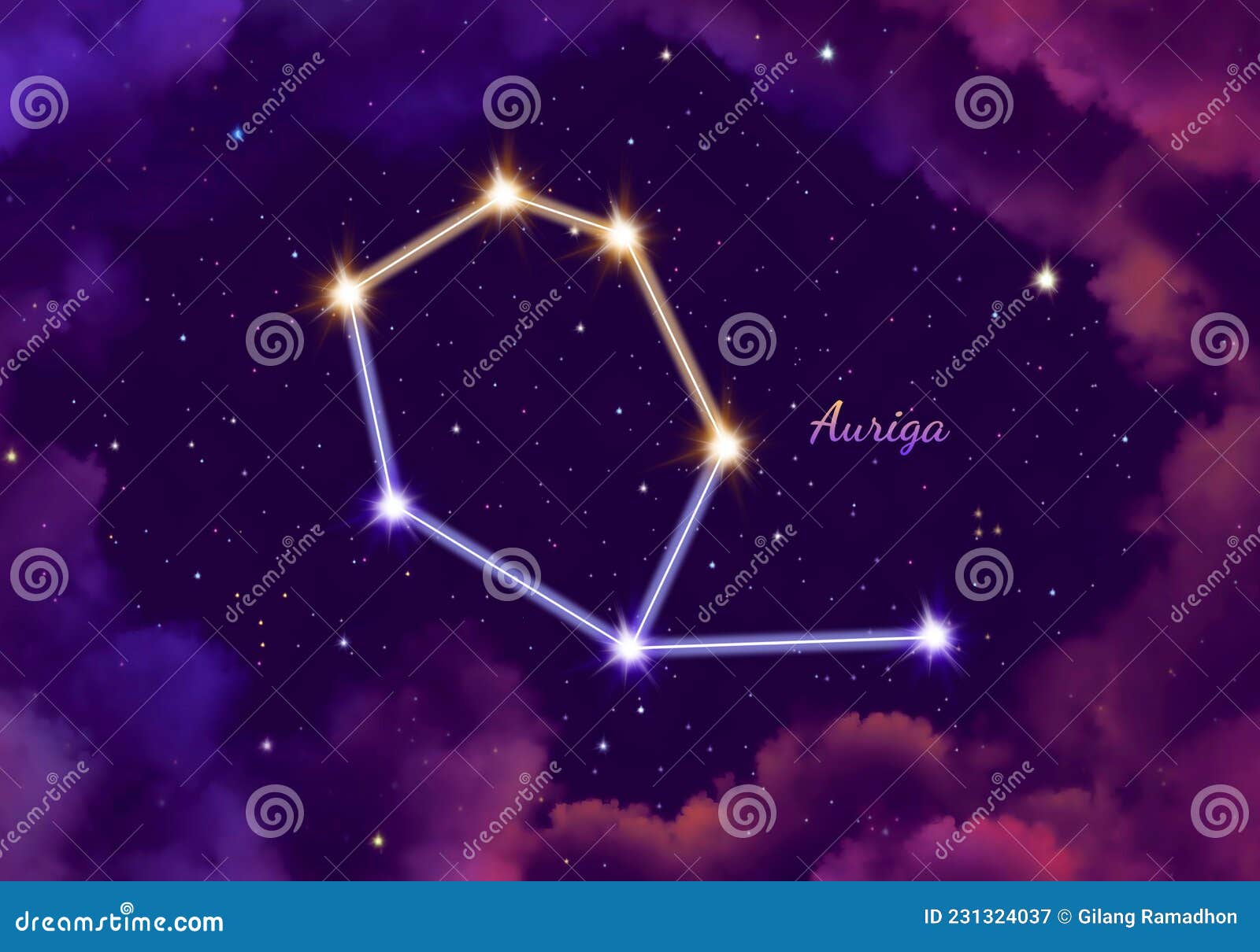 Illustration Image of the Constellation Auriga Stock Illustration ...