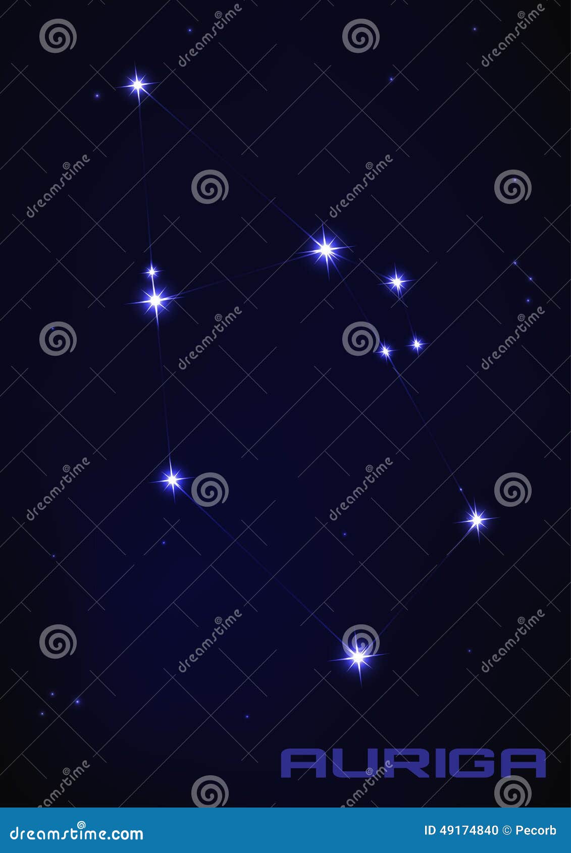 Auriga star constellation stock vector. Illustration of dark - 49174840