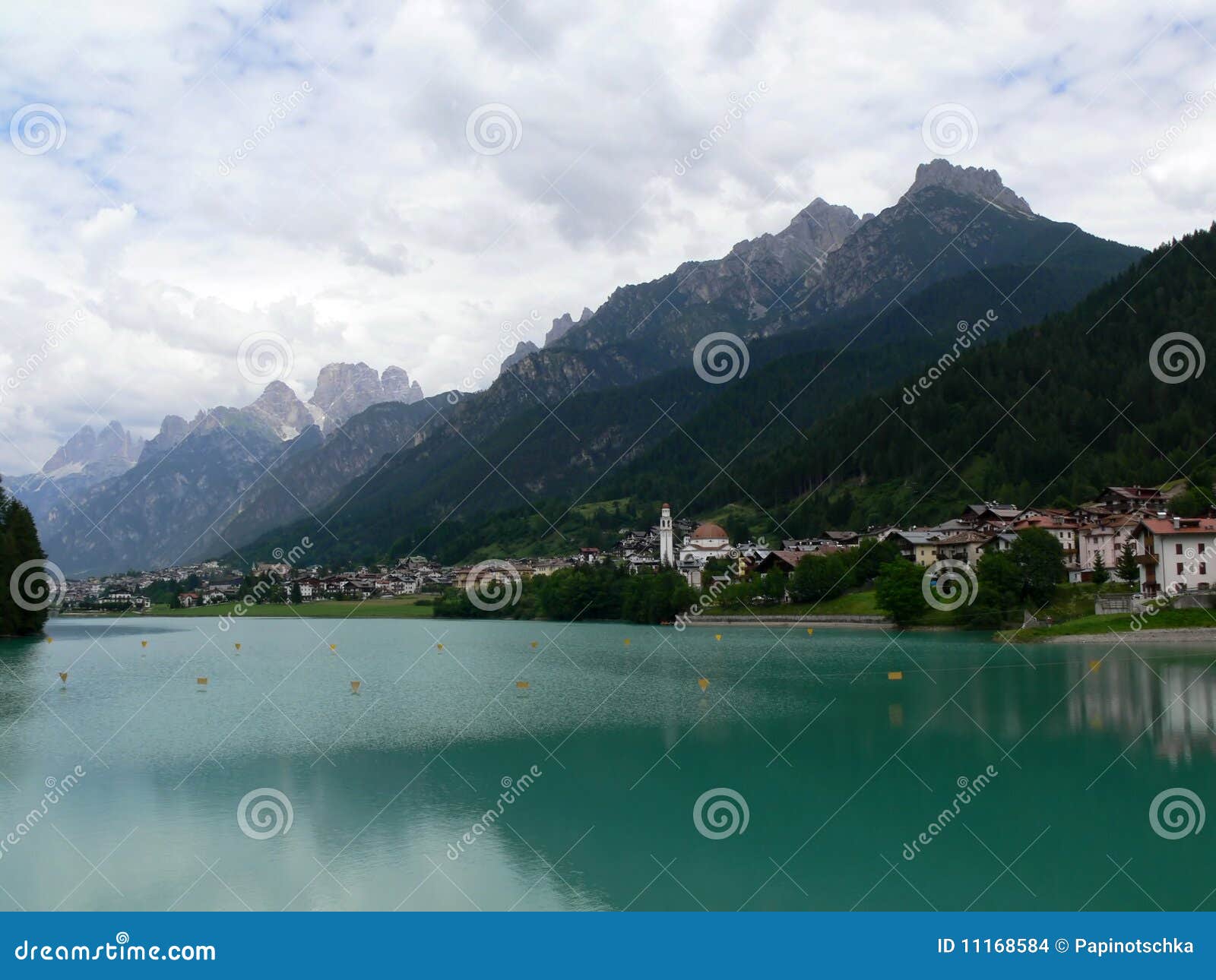 Auronzo Di Cadore with Lake Stock Photo - Image of mountains, europe ...