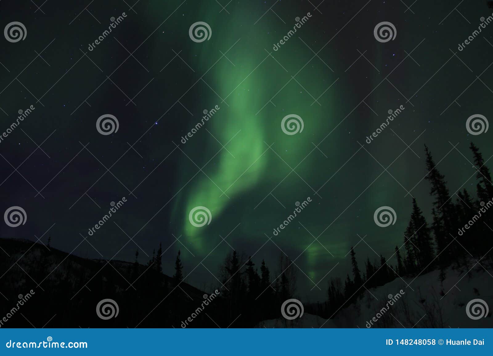 Aurora in Alaska stock photo. Image of winter, green - 148248058
