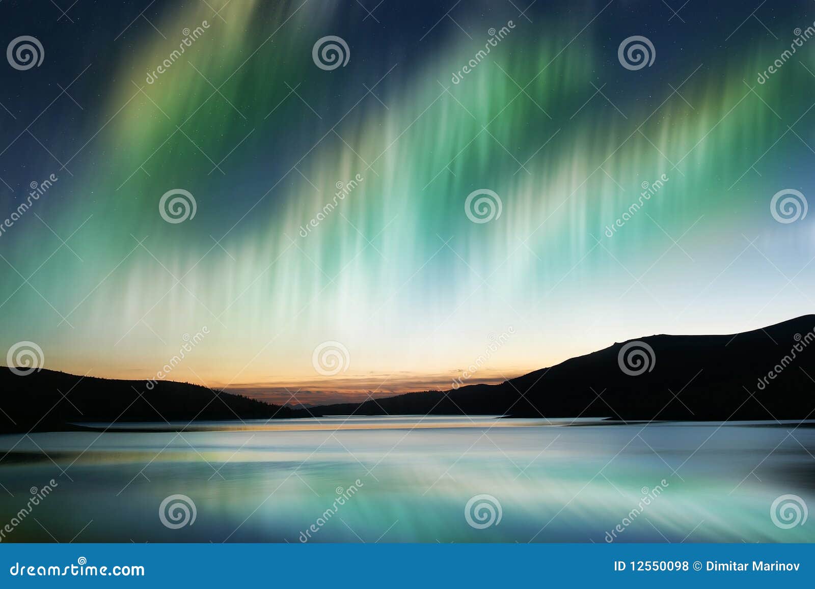 Aurora Borealis stock photo. Image of occurrence, trees - 12550098