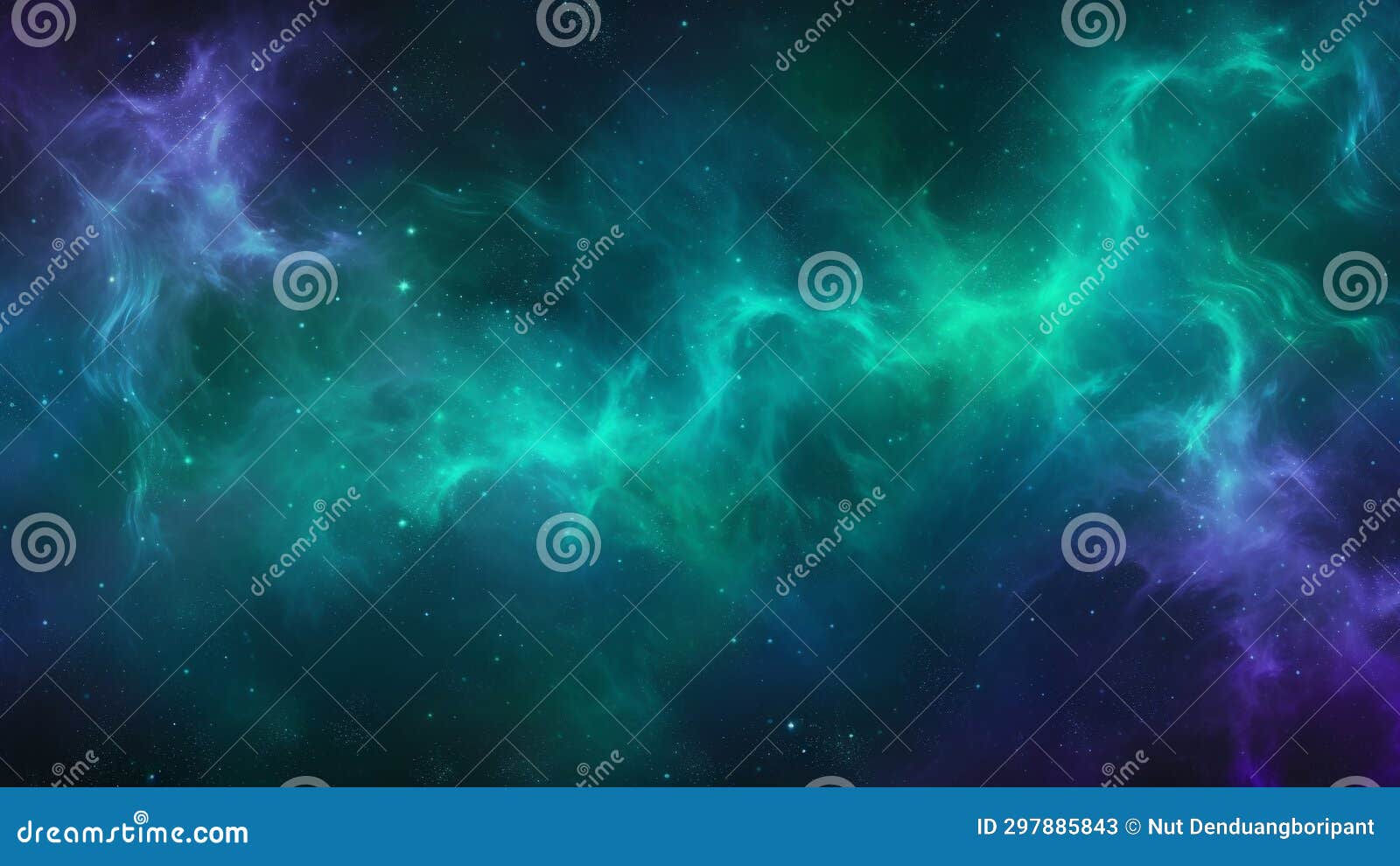 Aurora Borealis Green and Cosmic Violet Nebula Patterns Stock Illustration - Illustration of ...