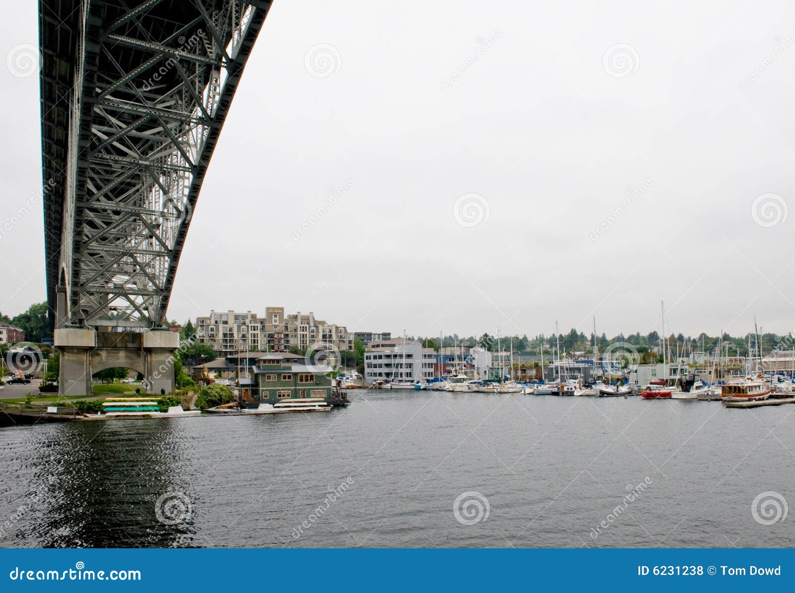 Aurora bridge Seattle stock photo. Image of yachts, spans - 6231238