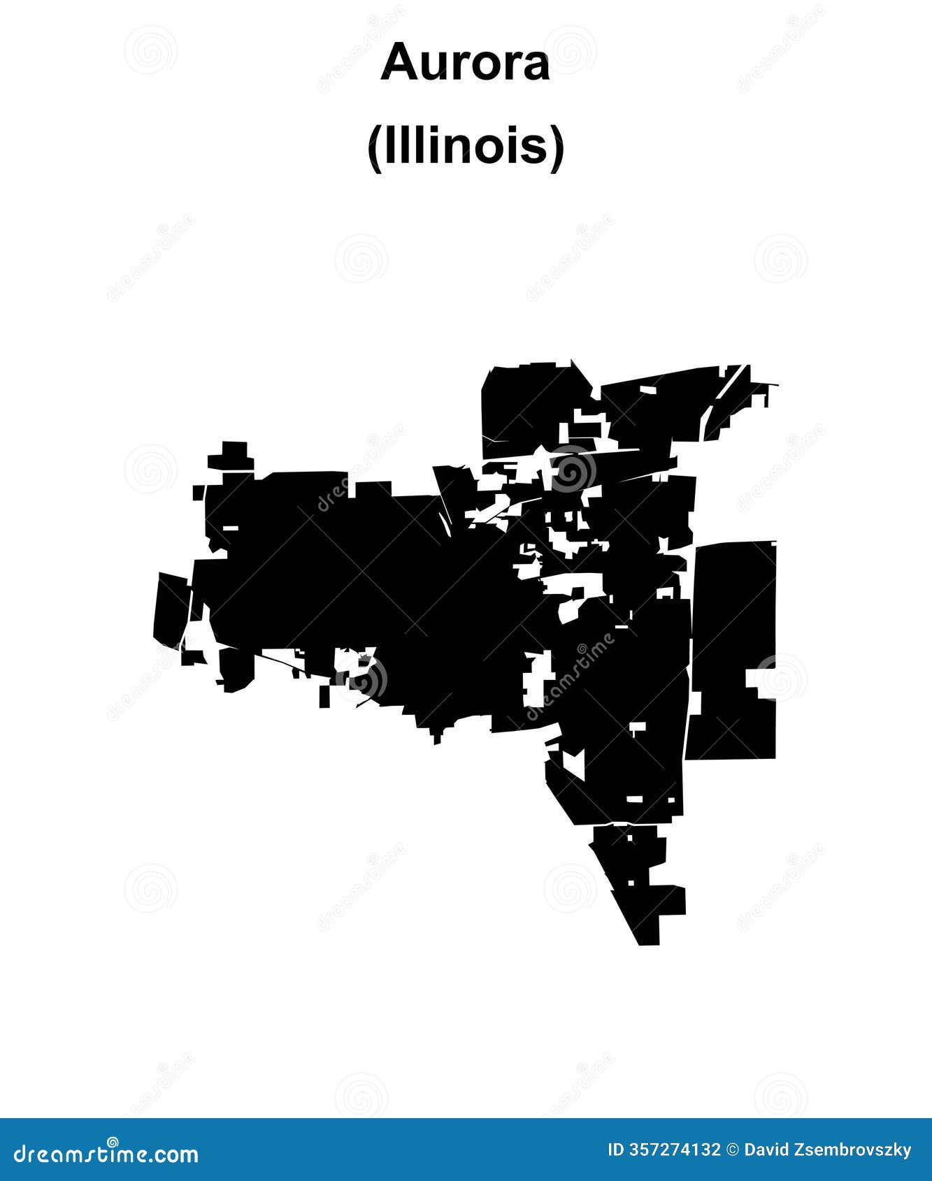 Aurora outline map stock vector. Illustration of boundaries - 357274132