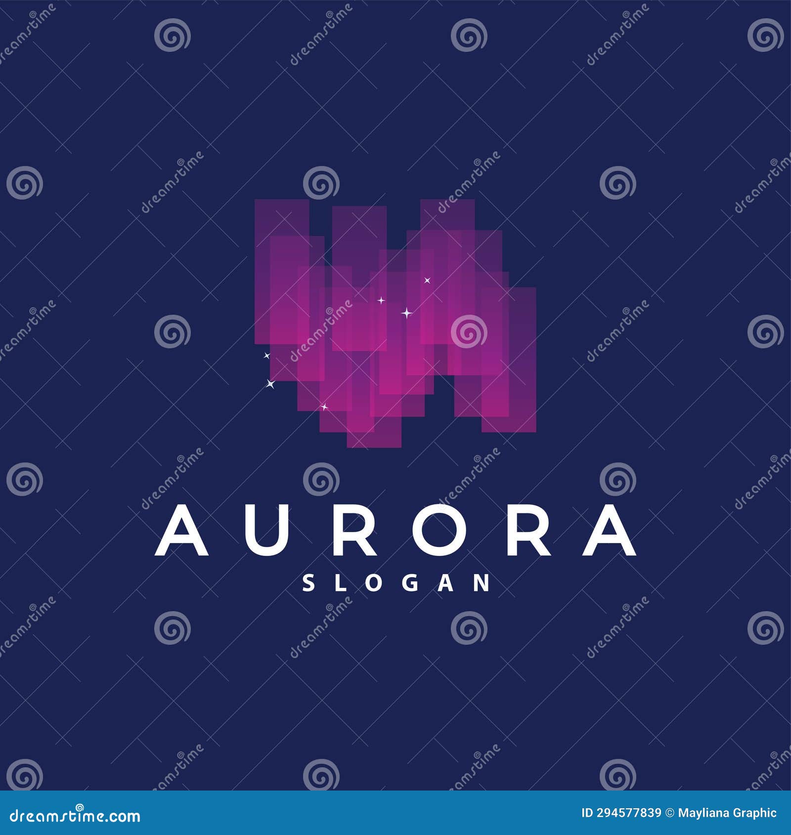 Aurora Light Wave Sky View Logo, Simple Abstract Templet Illustration ...