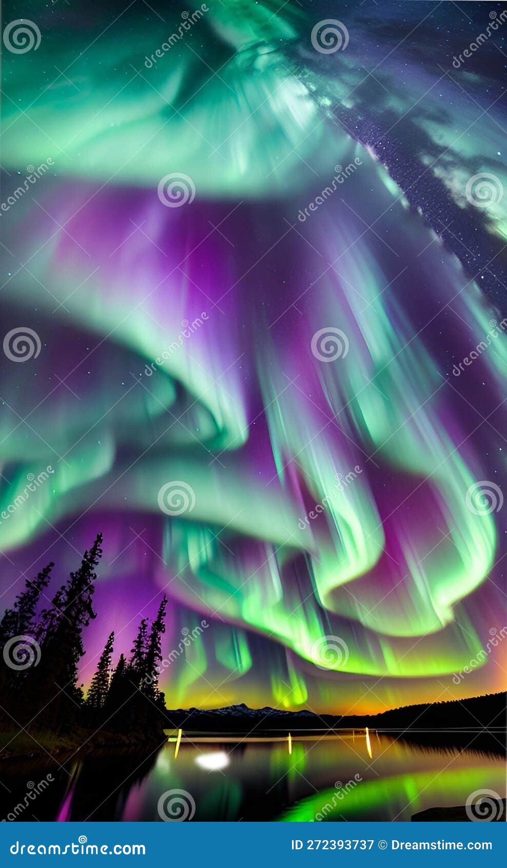 Aurora Lights Illustration Artificial Intelligence Artwork Generated ...
