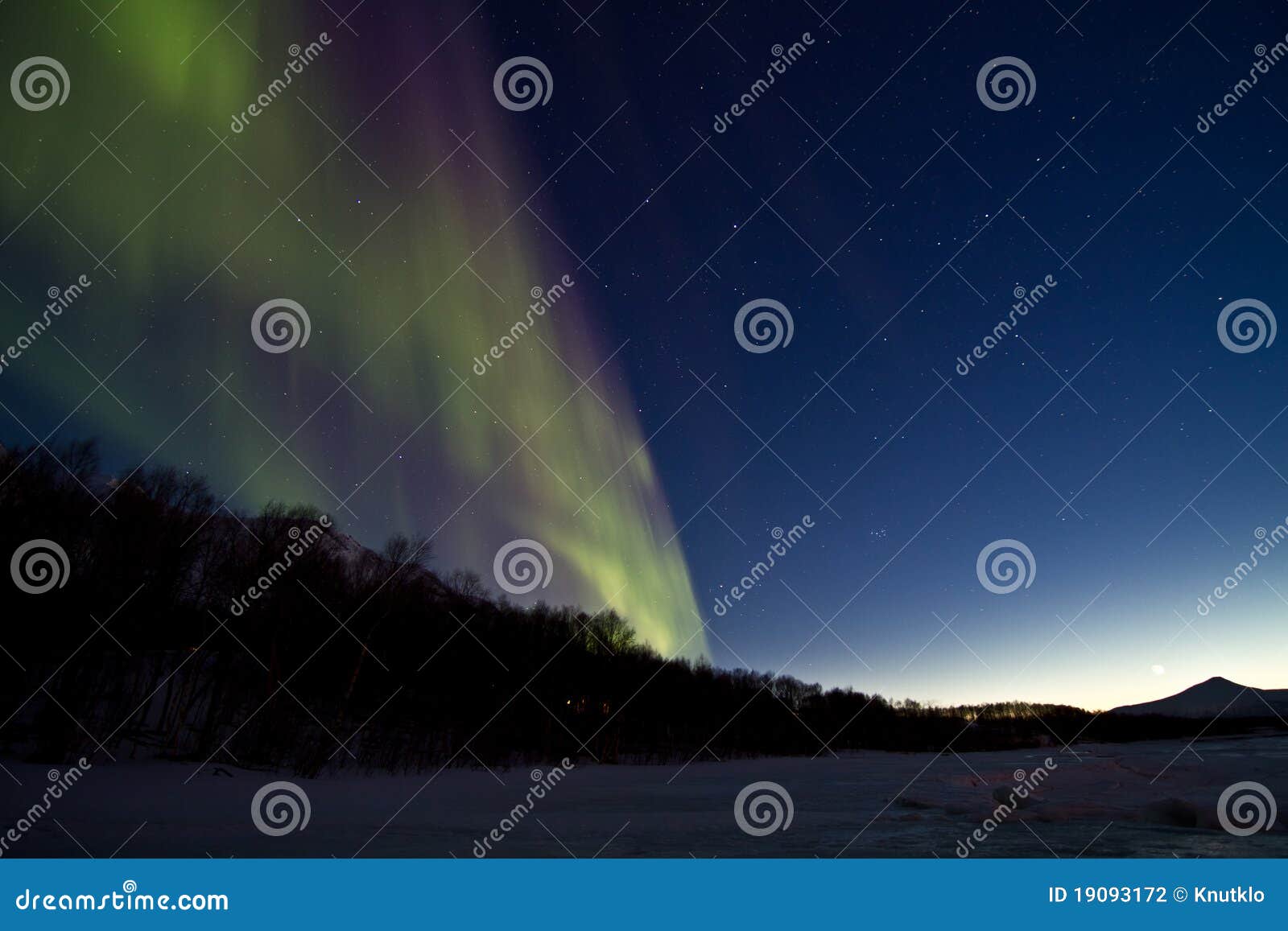 Aurora Northern Light Over the Winter Sea Ice Stock Photo - Image of ...