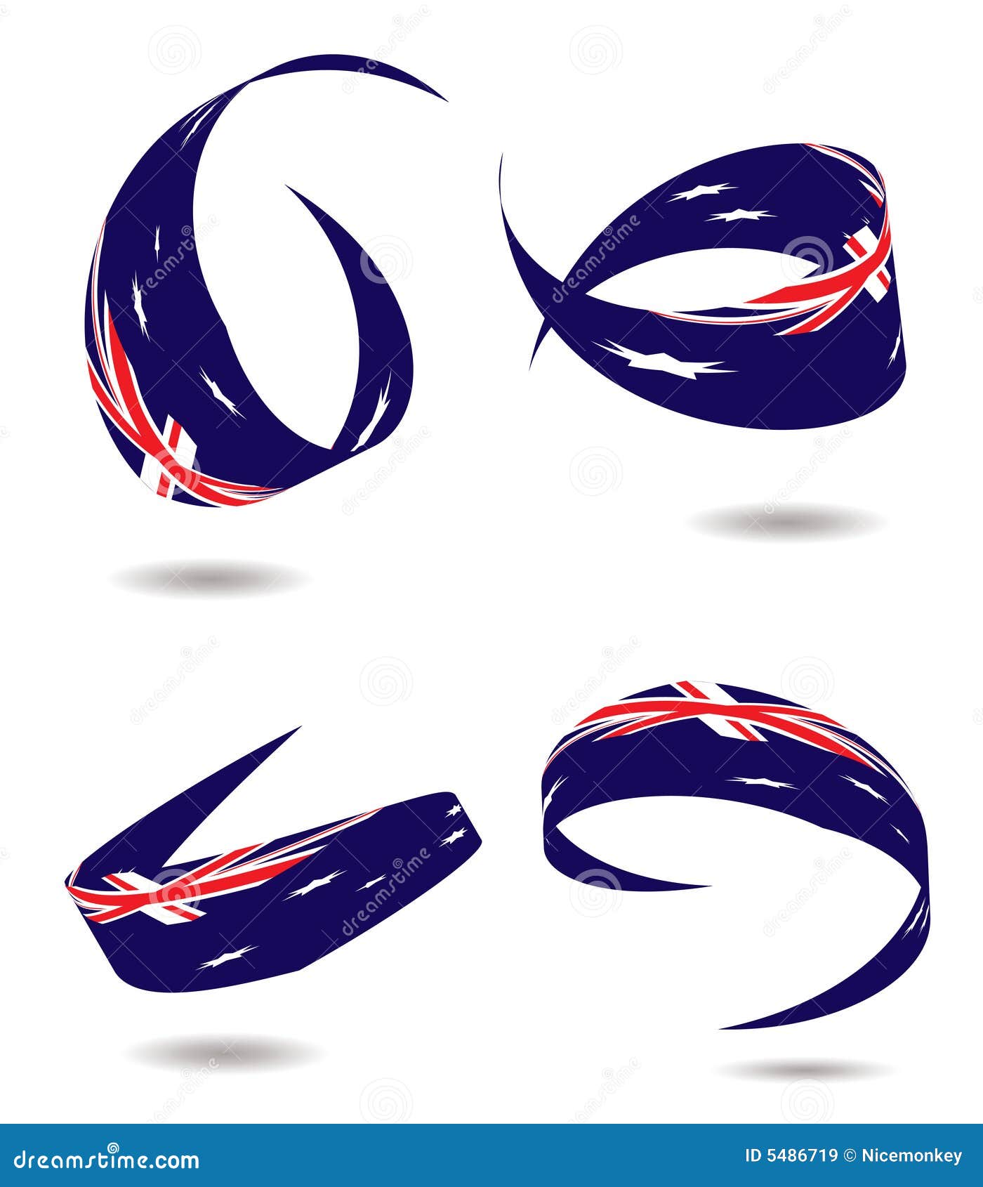 Aus flag ribbon stock vector. Illustration of health, isolated - 5486719