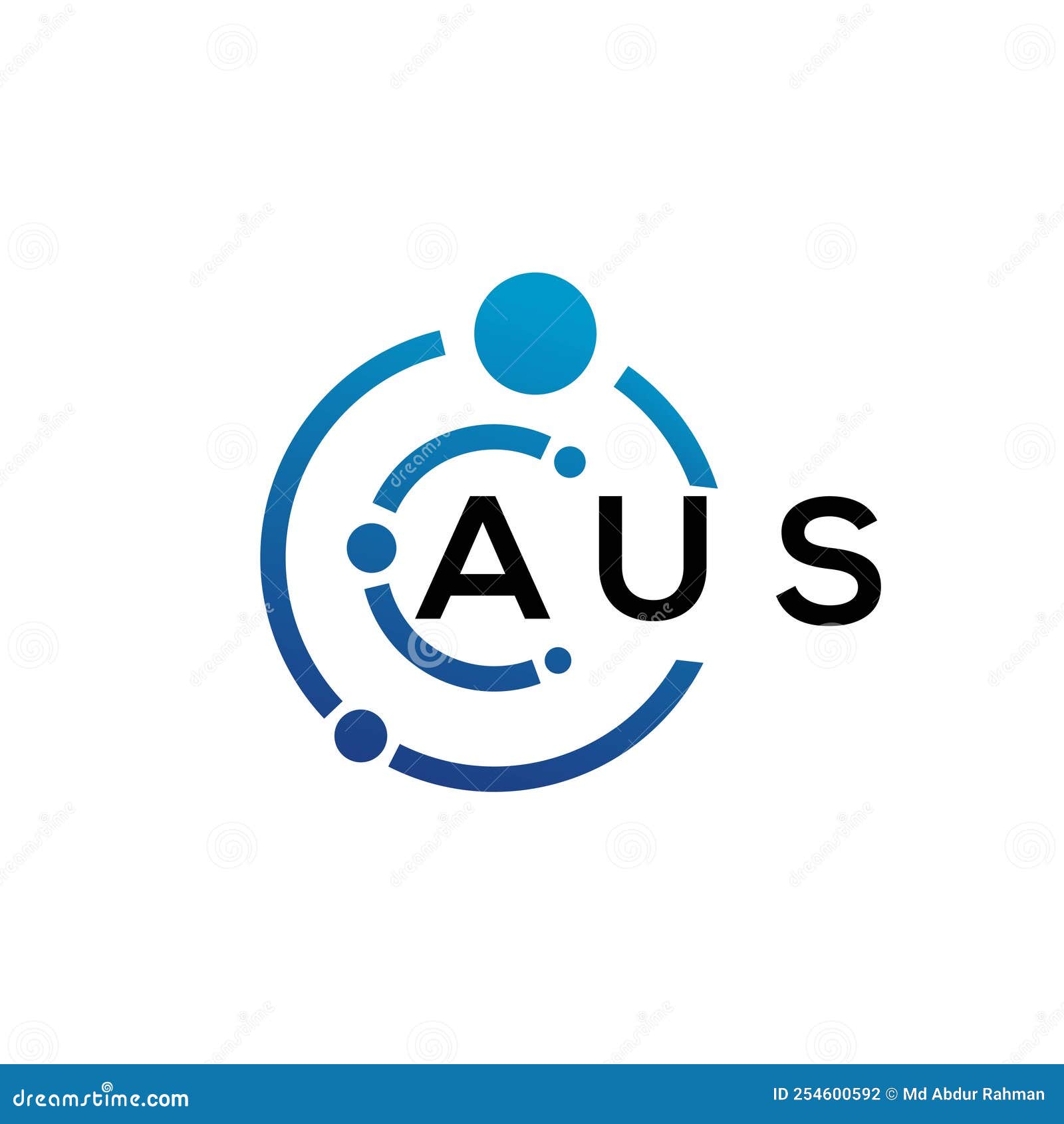 AUS Letter Logo Design On Black Background. AUS Creative Initials ...