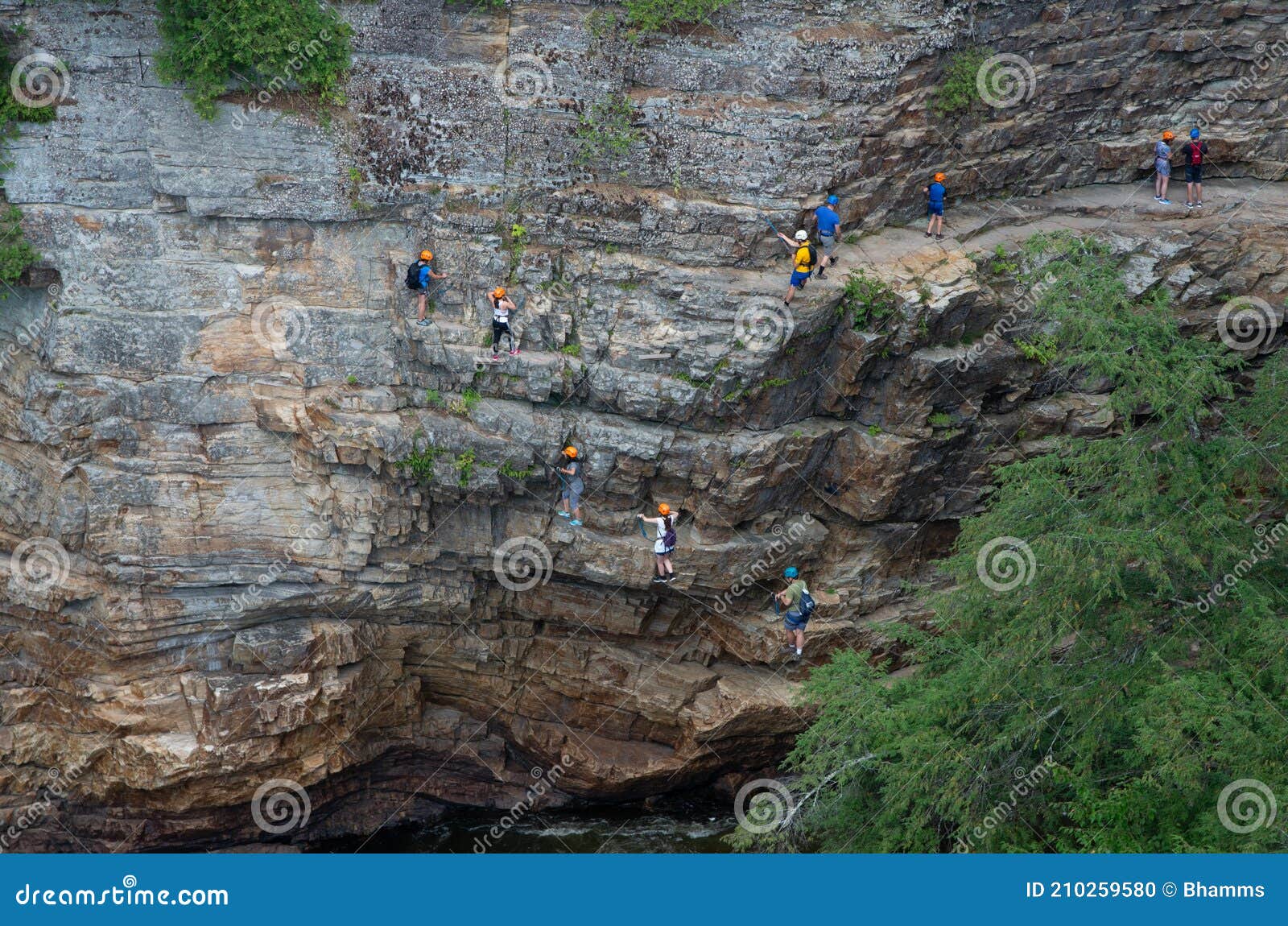 AuSable Chasm Rock Climbers on the Rock Formation Editorial Image ...