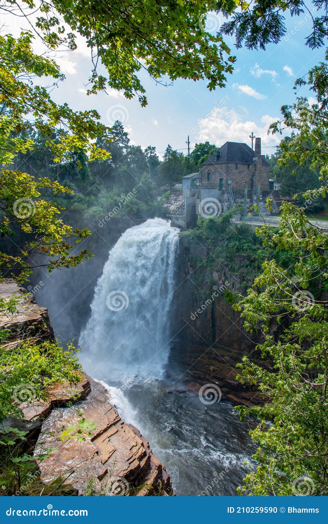 AuSable Chasm Rock Formation and Waterfalls Stock Photo - Image of ...