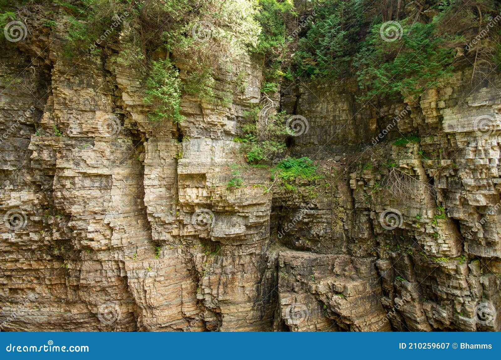 AuSable Chasm Rock Formation Stock Image - Image of rock, cliffs: 210259607
